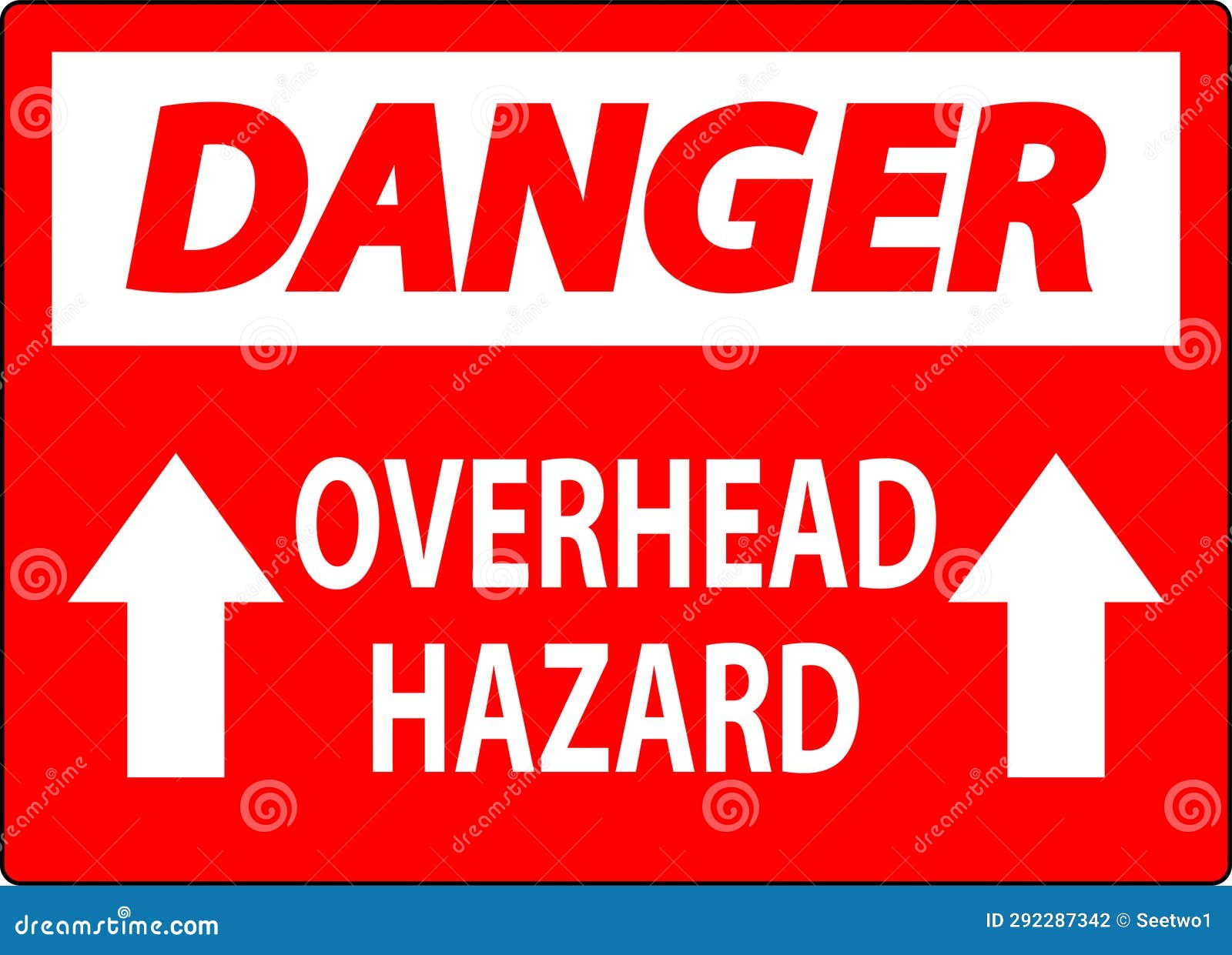 Danger Sign Overhead Hazard Stock Vector - Illustration of construction ...