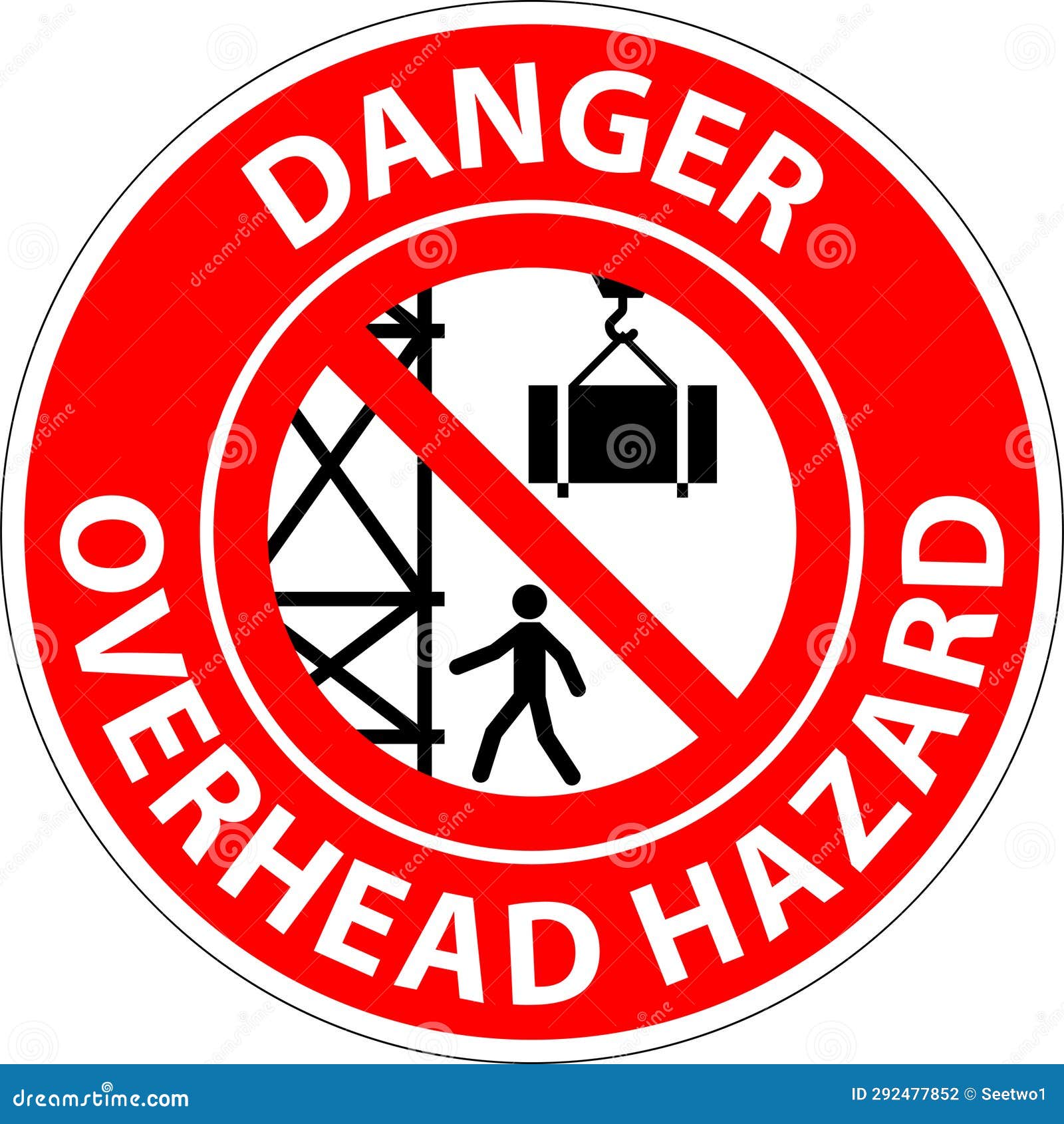 Danger Sign Overhead Hazard Stock Vector - Illustration of area ...