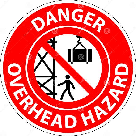Danger Sign Overhead Hazard Stock Vector - Illustration of area ...