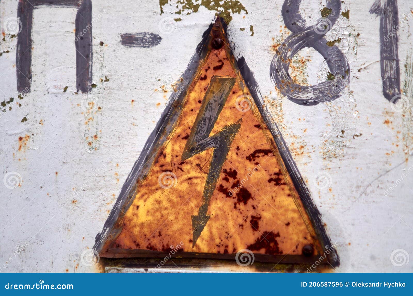 Danger Sign Painted on a Power Transformer Stock Photo - Image of ...