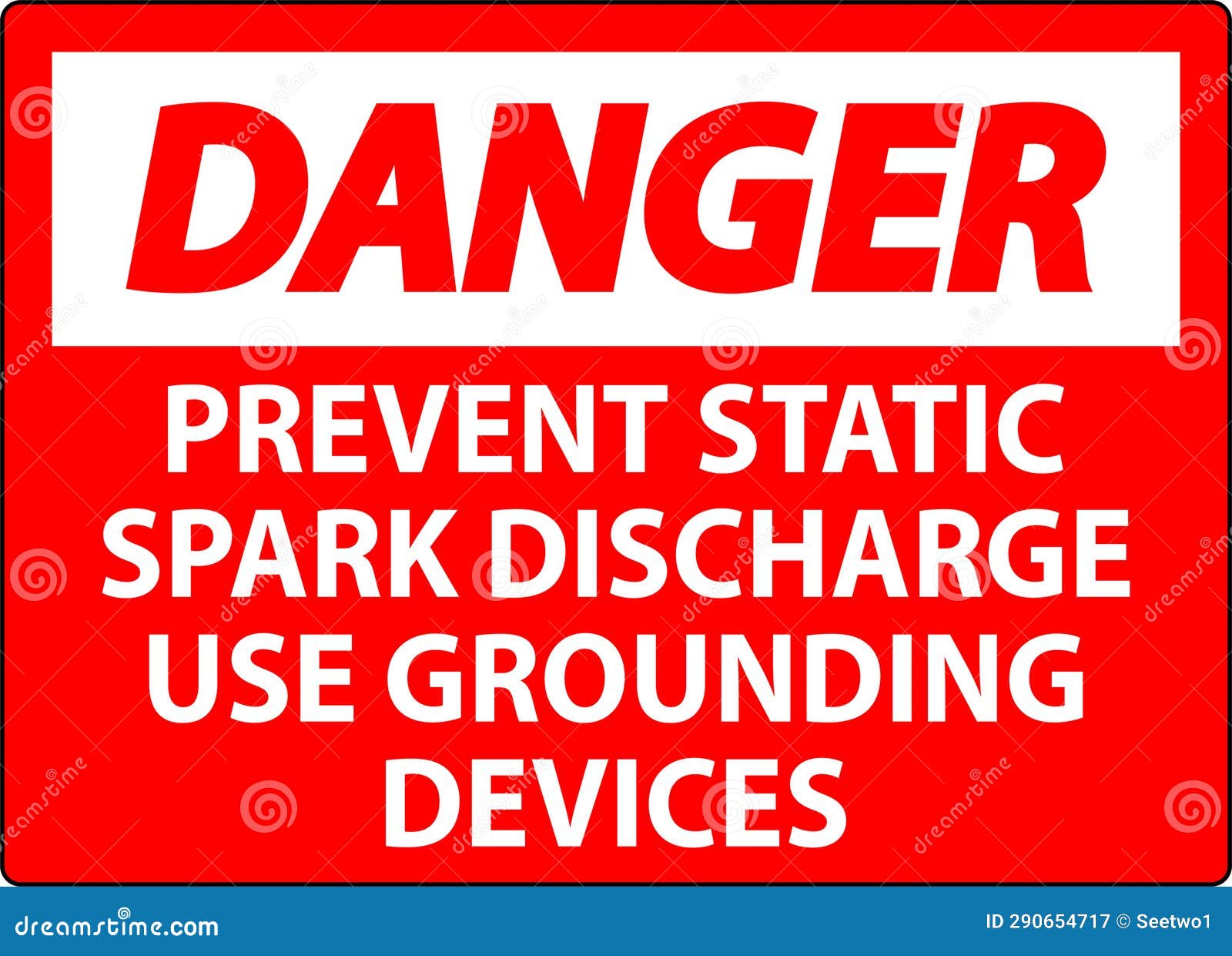 Danger Sign Prevent Static Spark Discharge Use Grounding Devices Stock ...