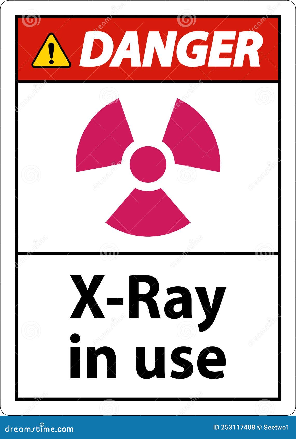 Danger Sign X-ray in Use on White Background Stock Vector ...