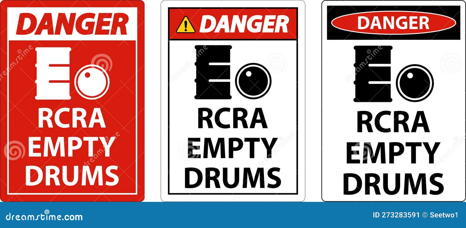 Danger Sign RCRA Empty Drums on White Background Stock Vector ...