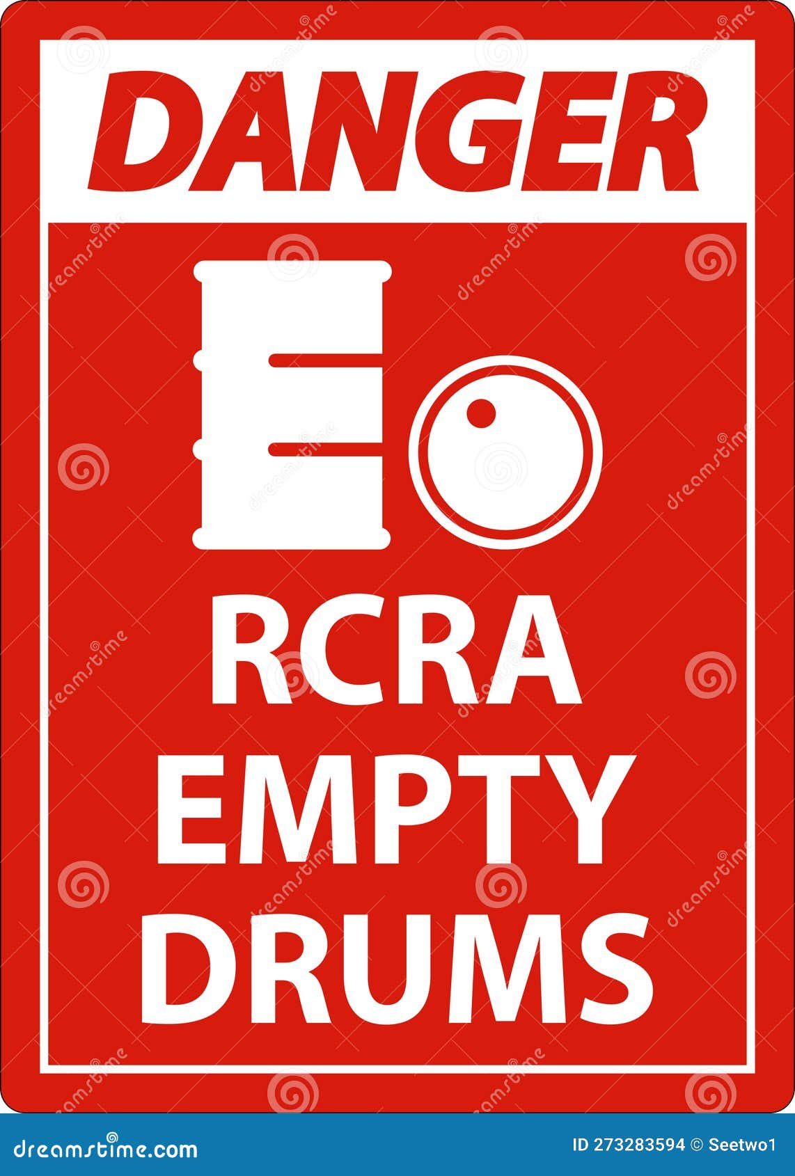 Danger Sign RCRA Empty Drums on White Background Stock Vector ...
