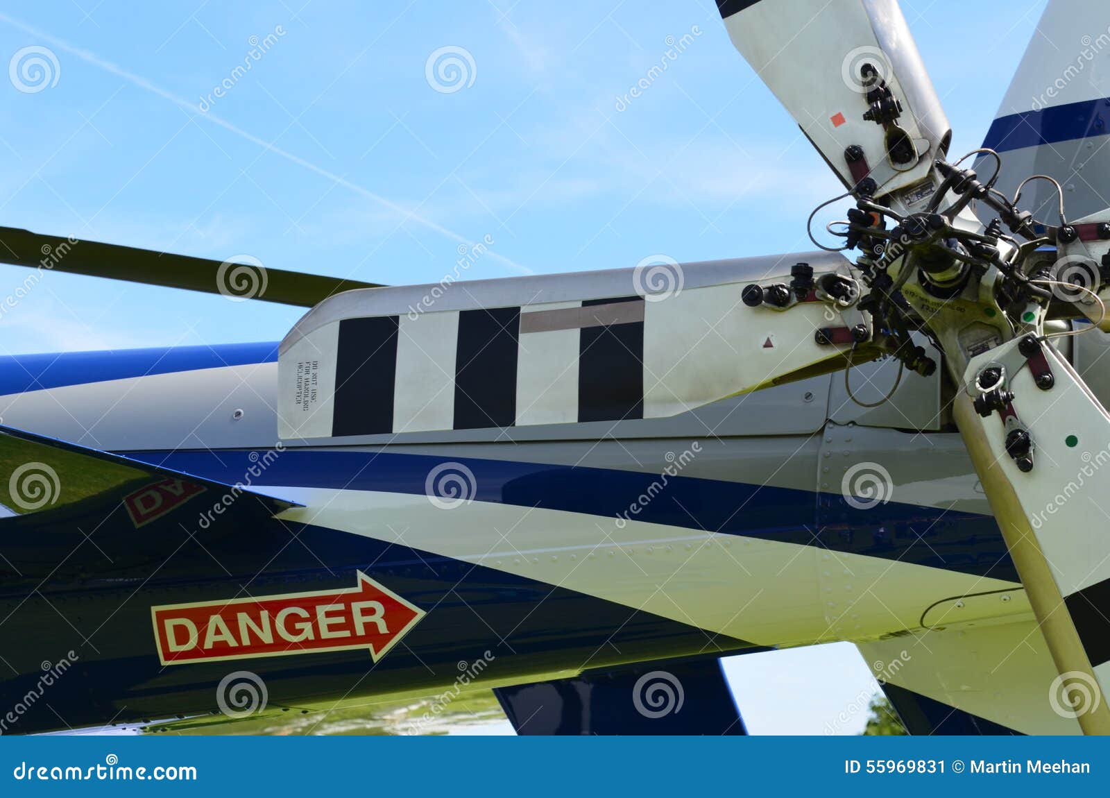Danger Sign on Rear of Helicopter. Stock Image - Image of notice ...