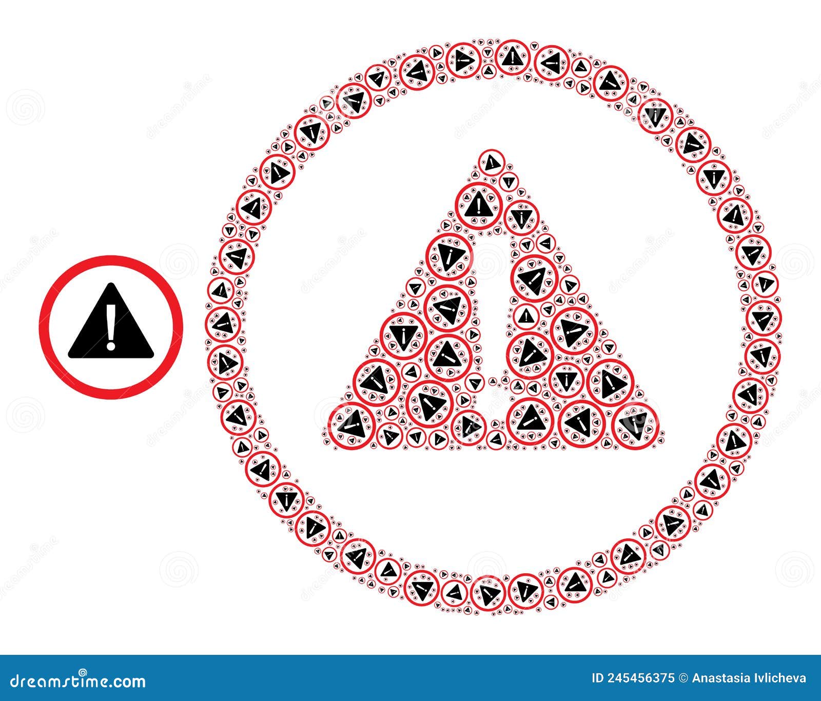 Danger Sign Recursion Collage of Danger Sign Icons Stock Vector ...