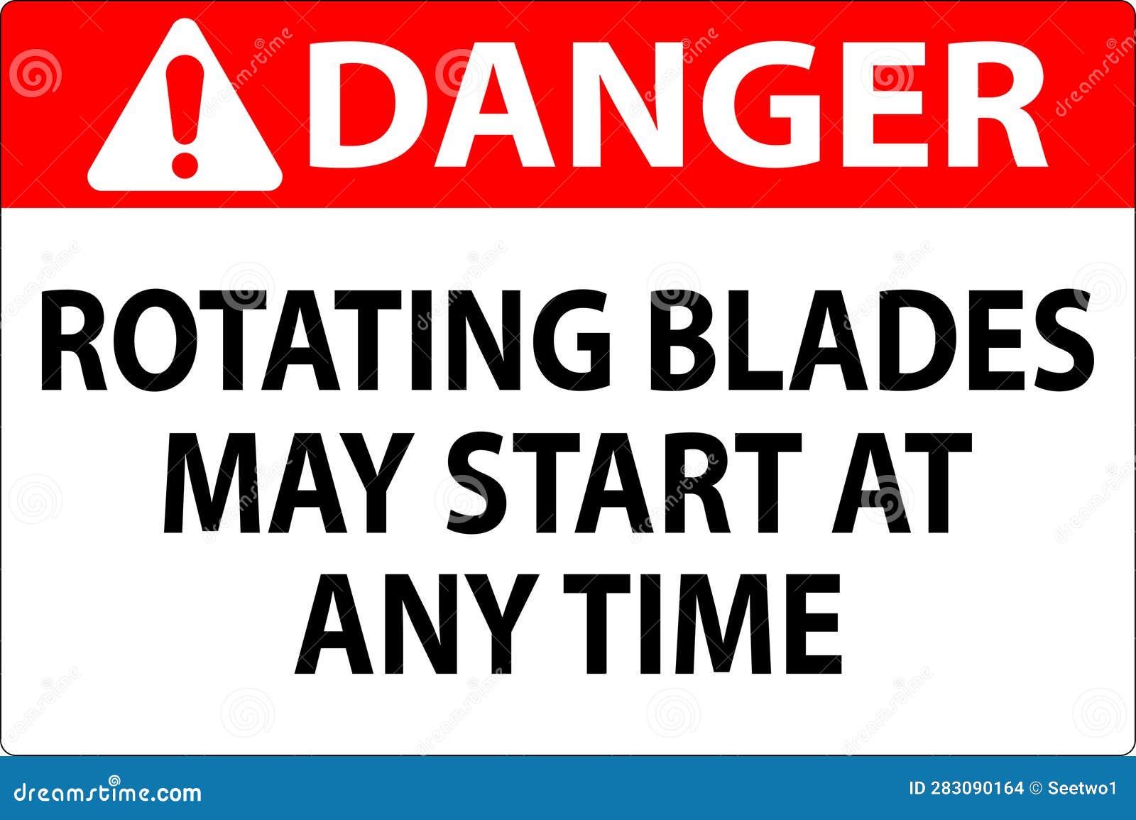 Danger Sign Rotating Blades May Start at Any Time Stock Vector ...