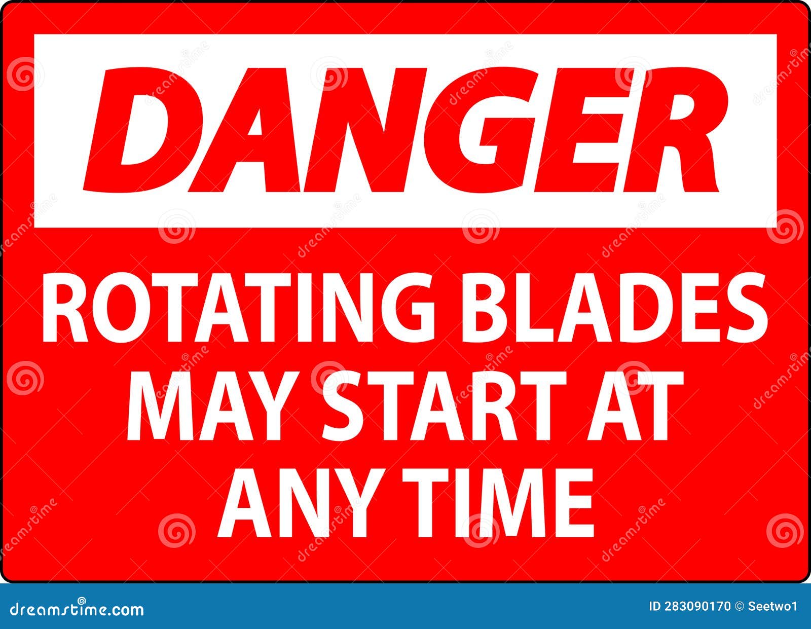 Danger Sign Rotating Blades May Start at Any Time Stock Vector ...