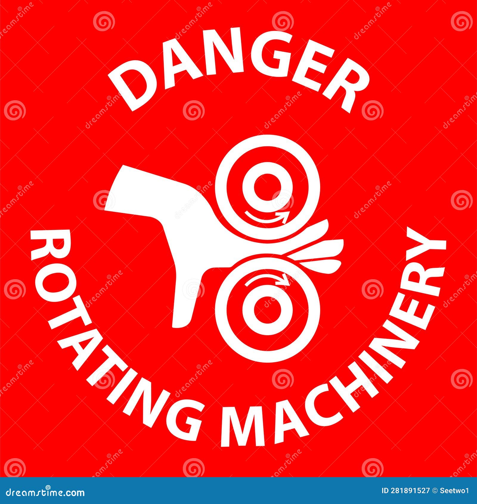 Danger Sign Rotating Machinery Keep Hands Away Stock Vector ...