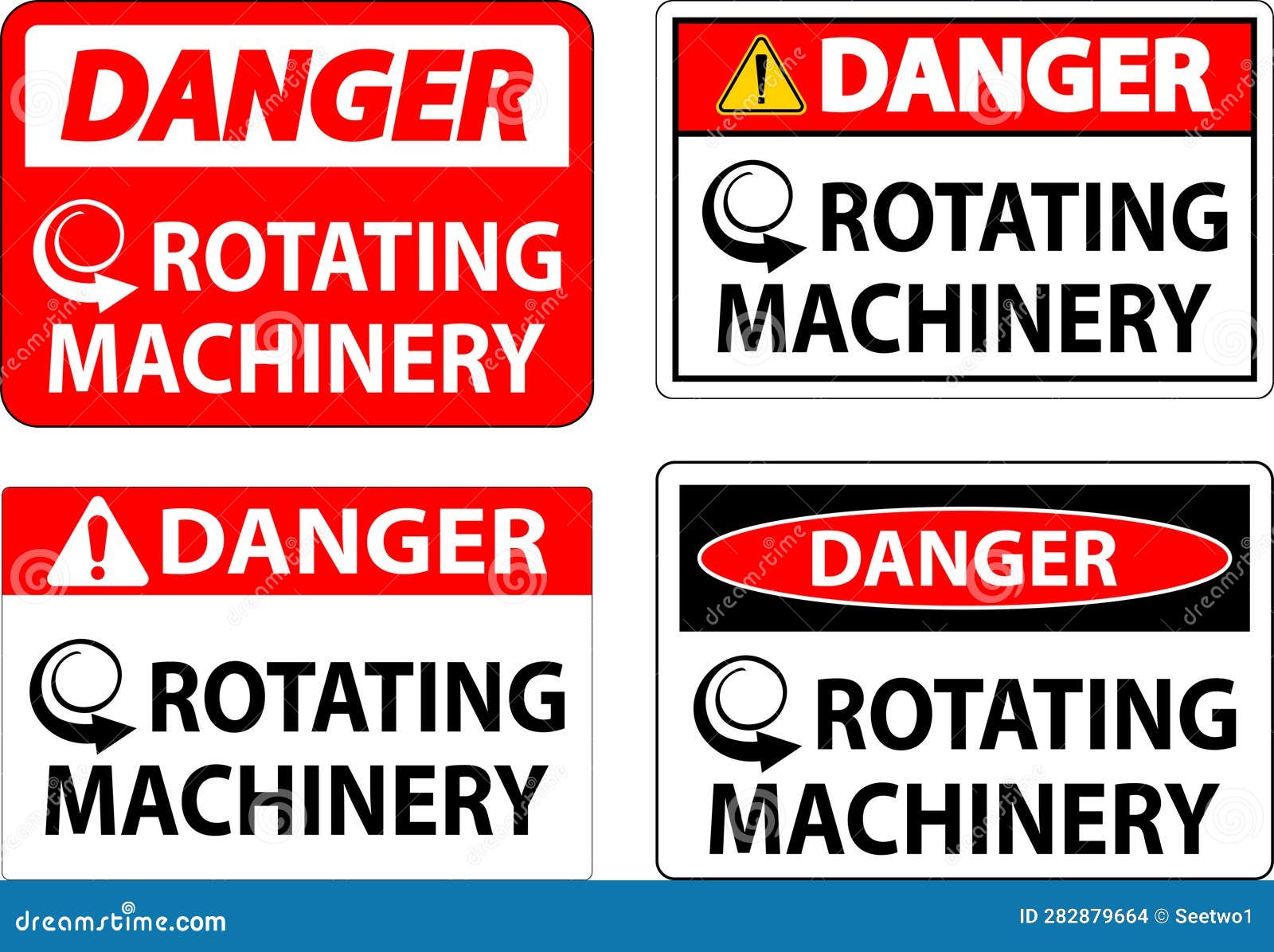 Danger Sign Rotating Machinery on White Background Stock Vector ...