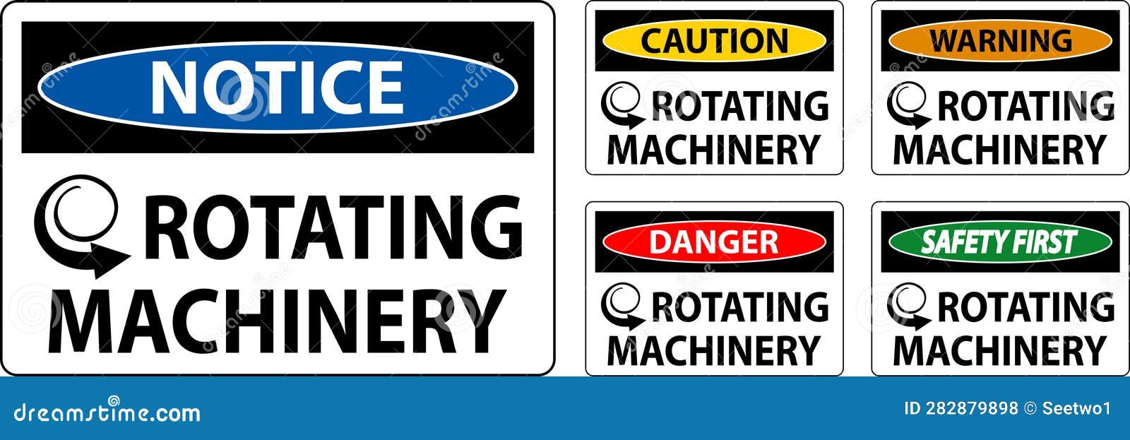 Danger Sign Rotating Machinery on White Background Stock Vector ...
