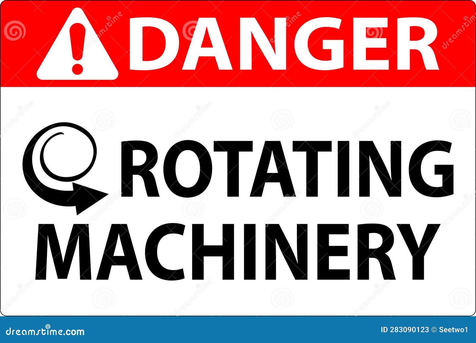 Danger Sign Rotating Machinery on White Background Stock Vector ...