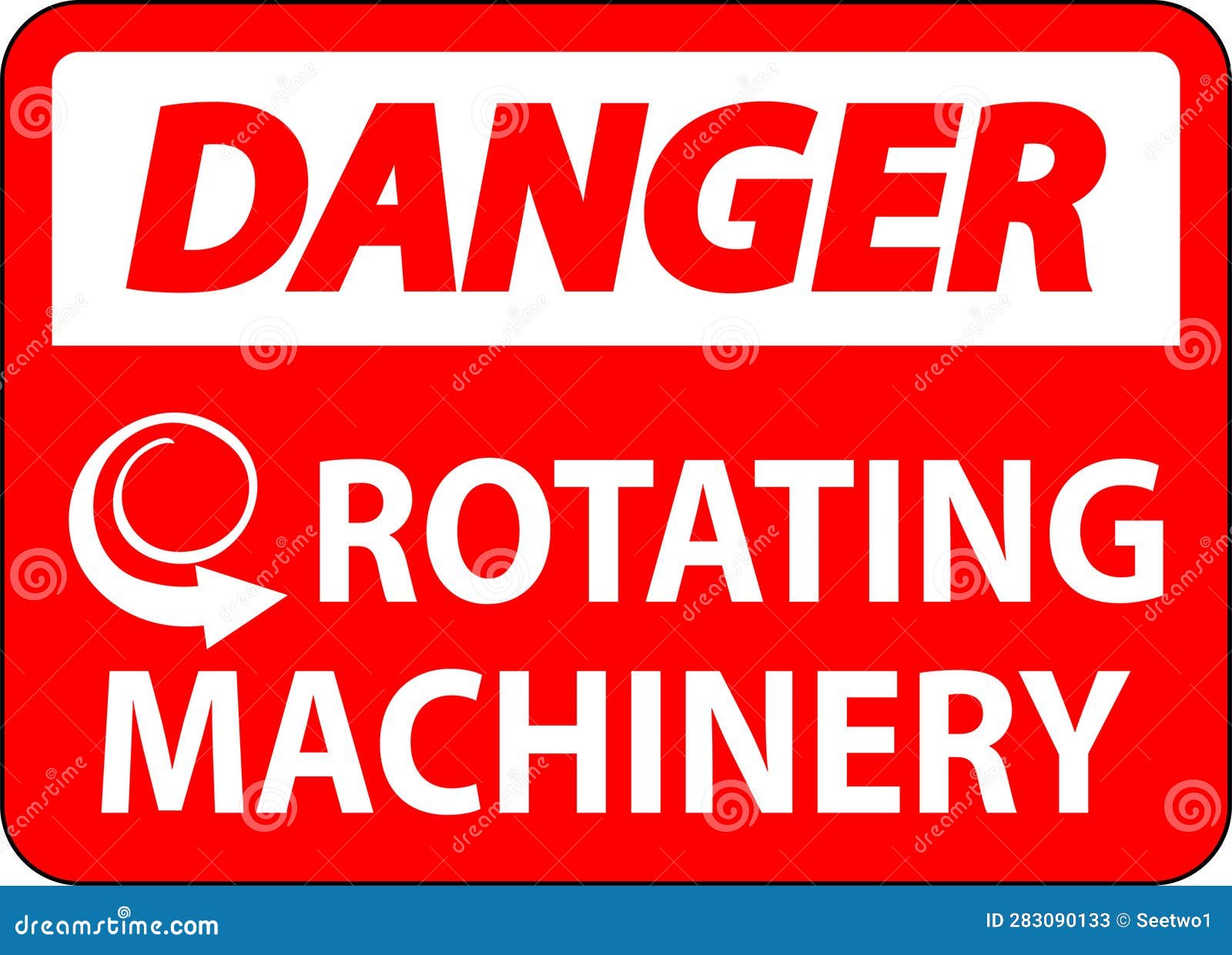 Danger Sign Rotating Machinery on White Background Stock Vector ...
