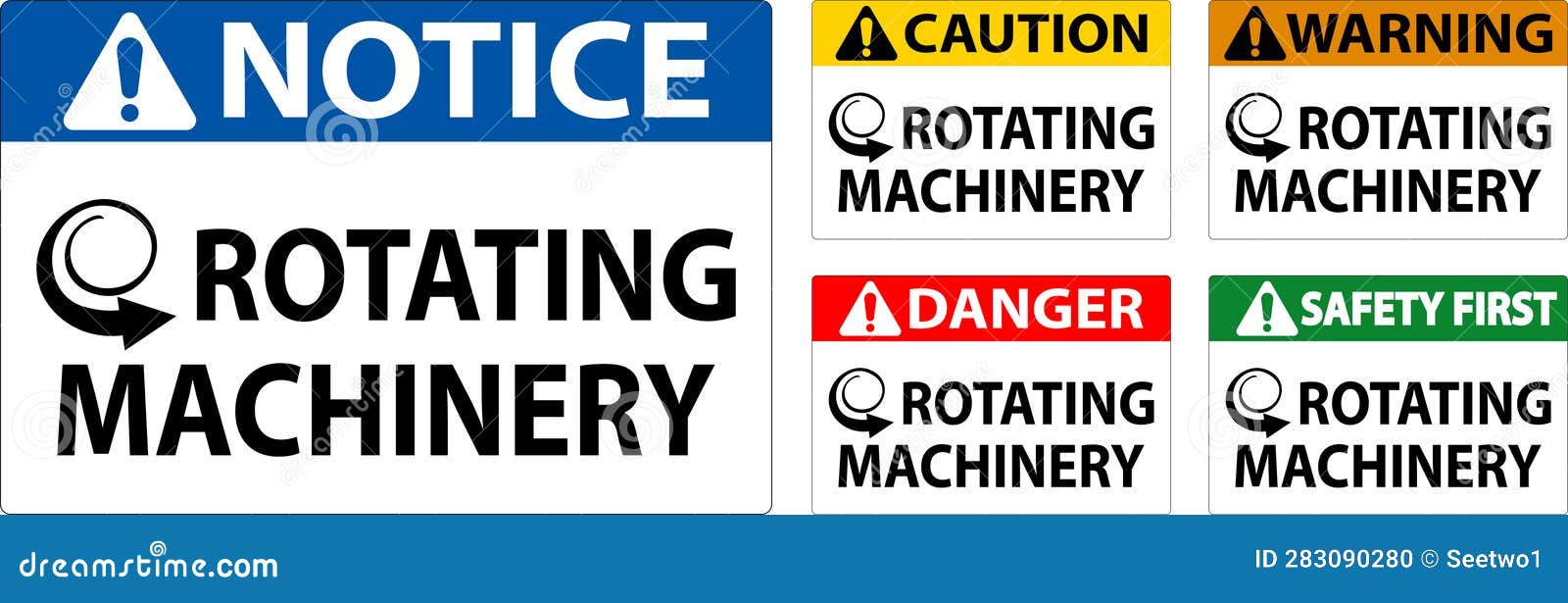 Danger Sign Rotating Machinery on White Background Stock Vector ...