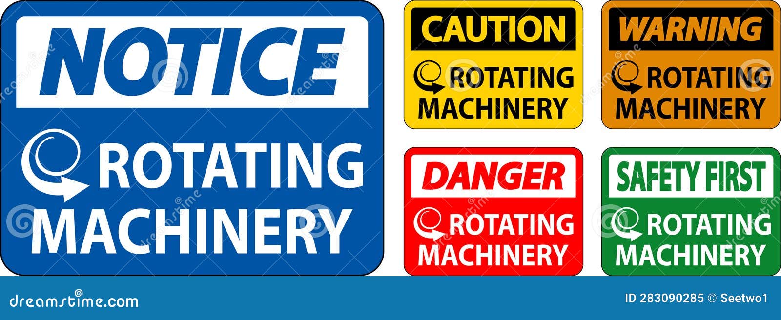 Danger Sign Rotating Machinery on White Background Stock Vector ...