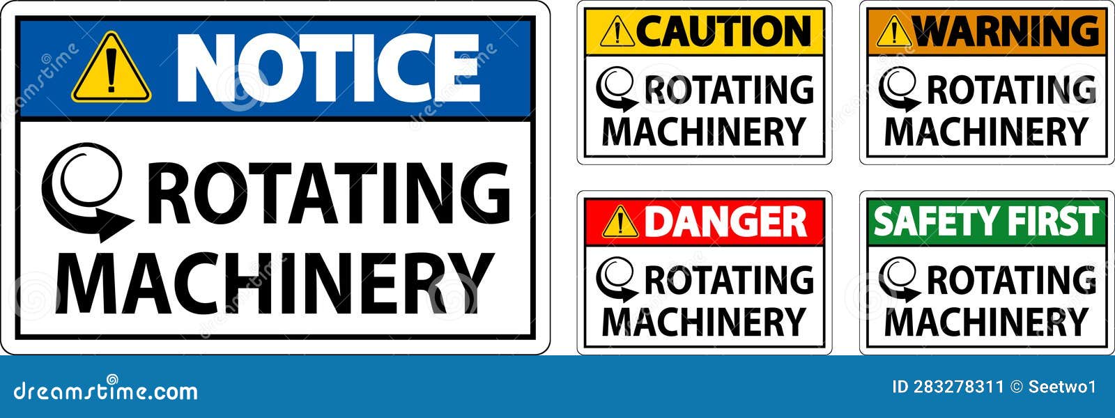 Danger Sign Rotating Machinery on White Background Stock Vector ...
