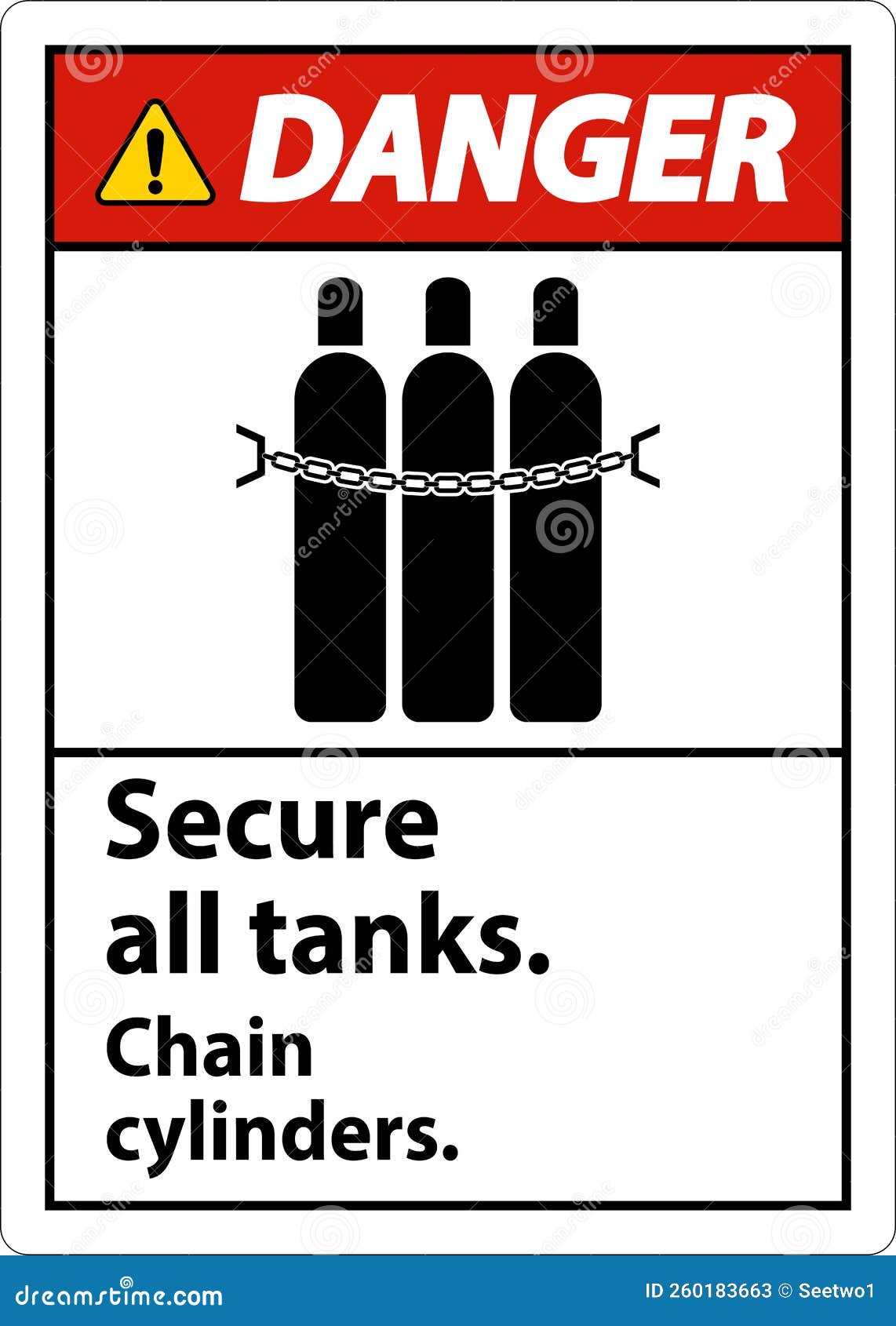 Secure Gas Cylinders Sign Or Symbol. M046. Standard ISO 7010. Vector ...
