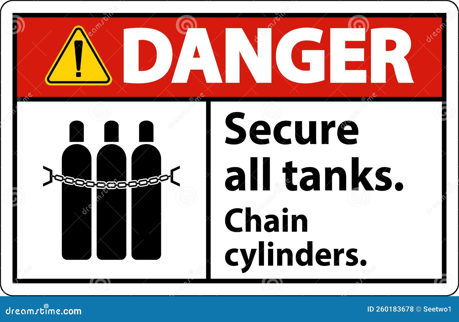 Secure Gas Cylinders Sign Or Symbol. M046. Standard ISO 7010. Vector ...