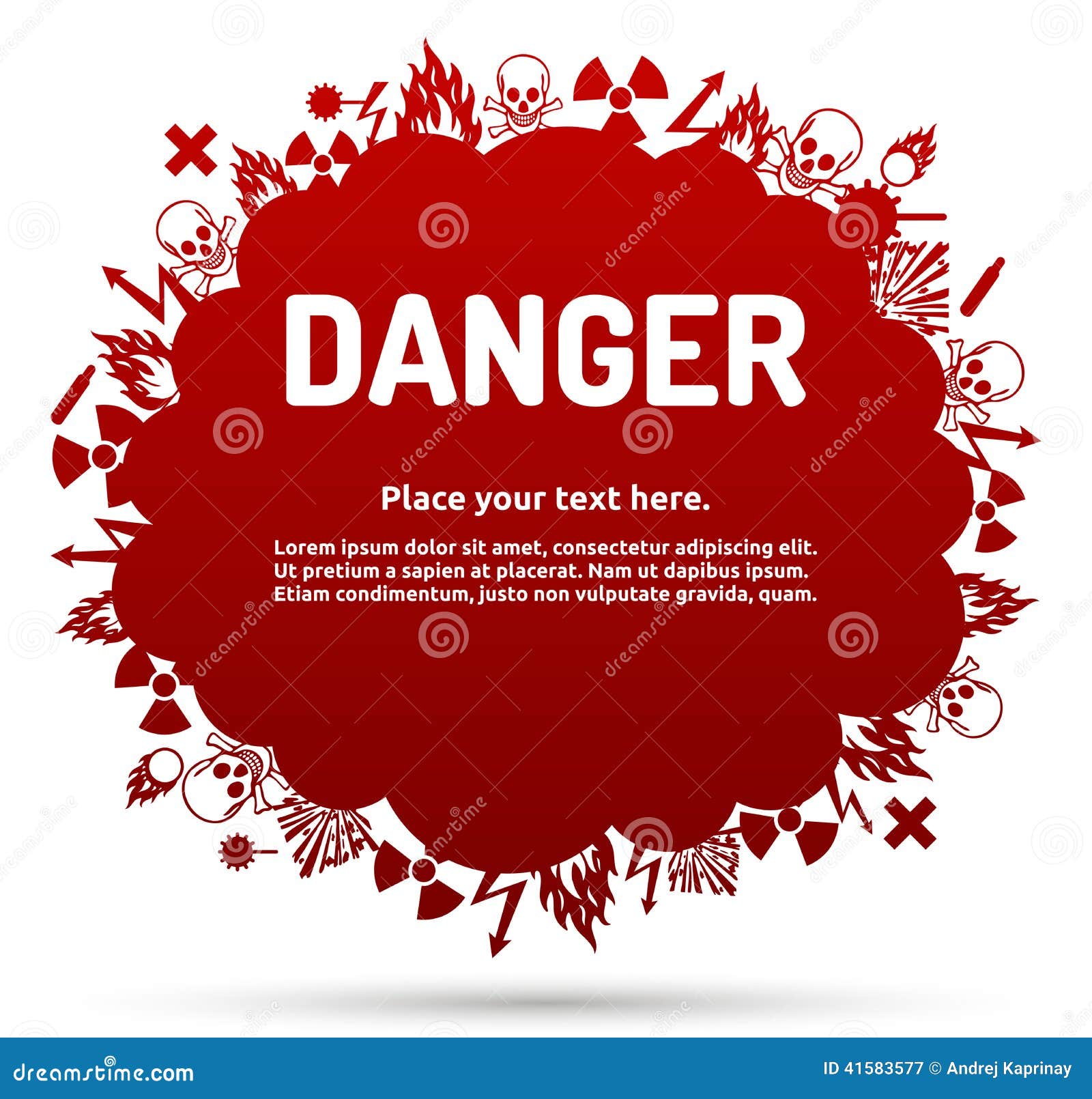 Danger Sign Set in Cloud Banner Stock Illustration - Illustration of ...