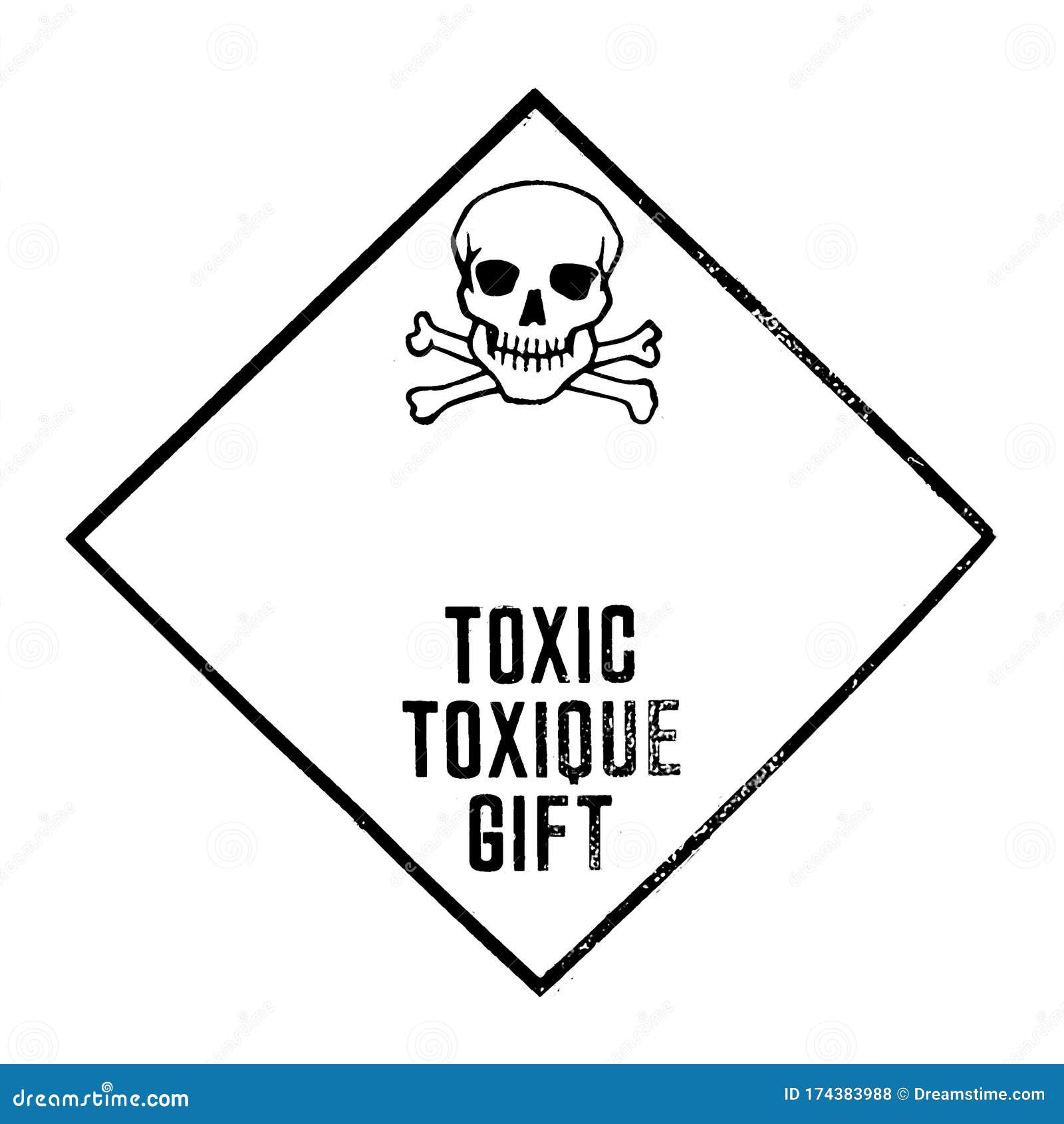 Danger Sign with a Skull with Empty Space, Inside the Rhombus Shape ...