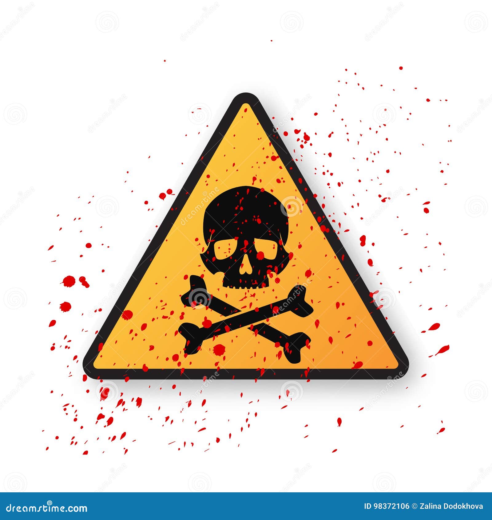 Danger Sign with Skull Symbol Stock Vector - Illustration of hazard ...