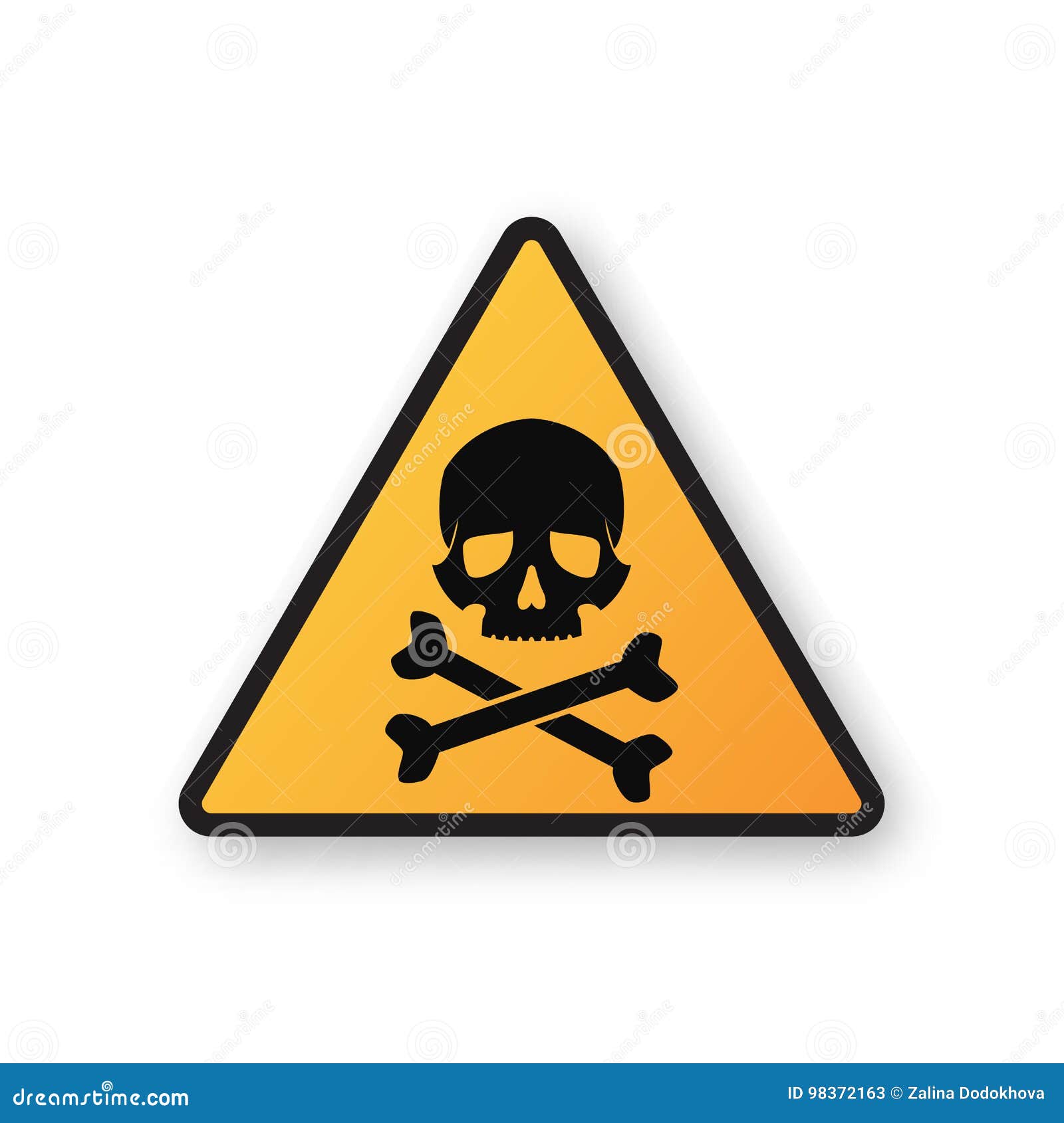 Danger Sign with Skull Symbol Stock Vector - Illustration of button ...