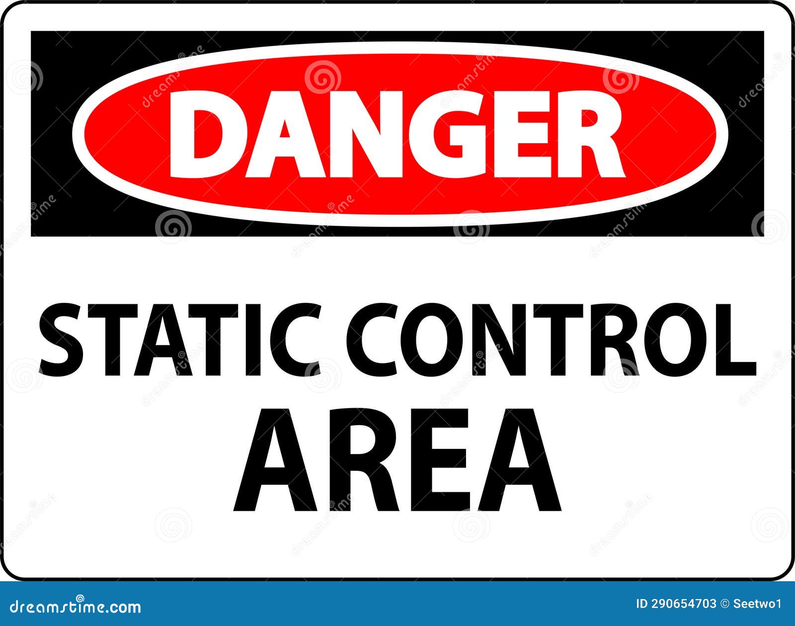 Danger Sign Static Control Area Stock Vector - Illustration of label ...