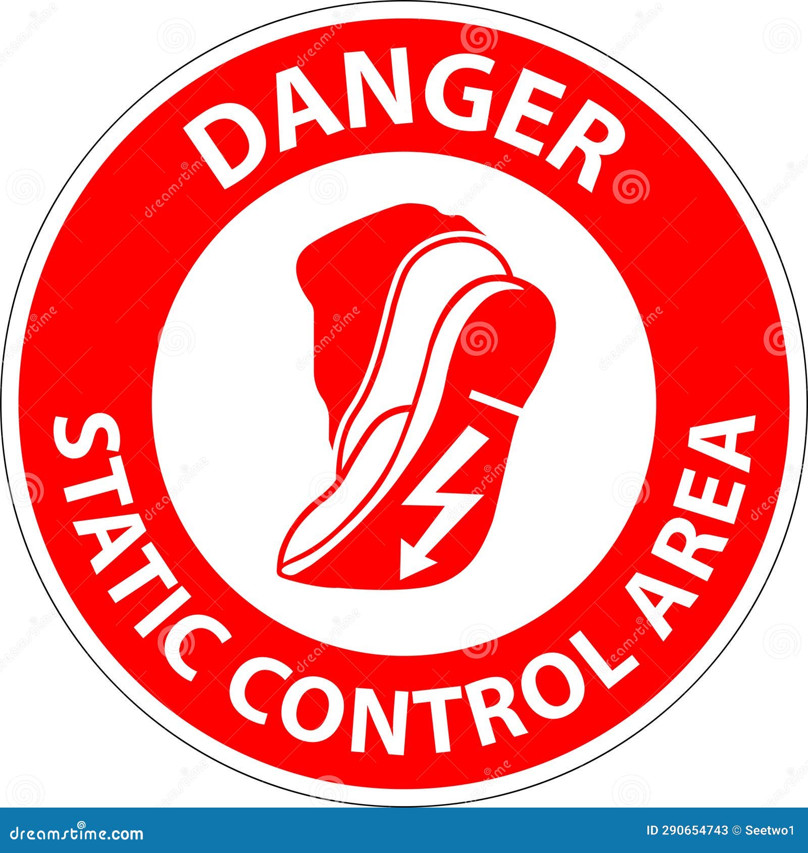 Danger Sign Static Control Area Stock Vector - Illustration of protect ...