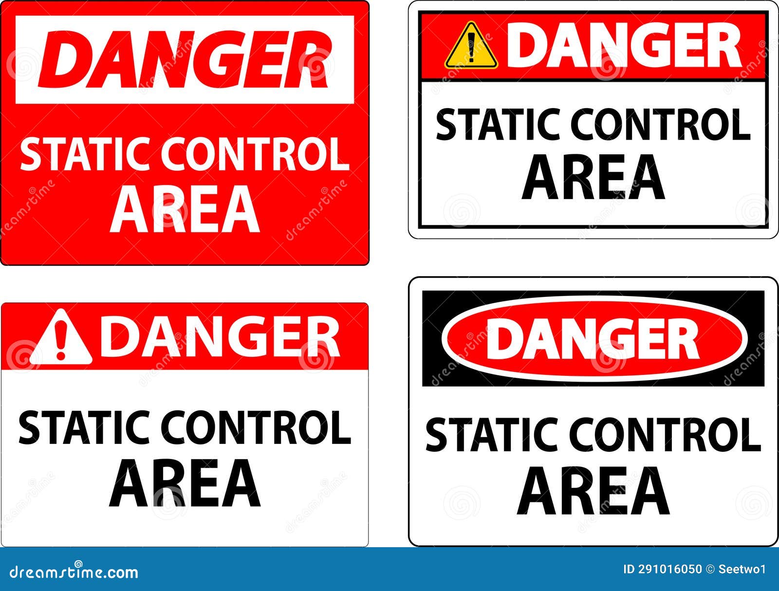 Danger Sign Static Control Area Stock Vector - Illustration of ...