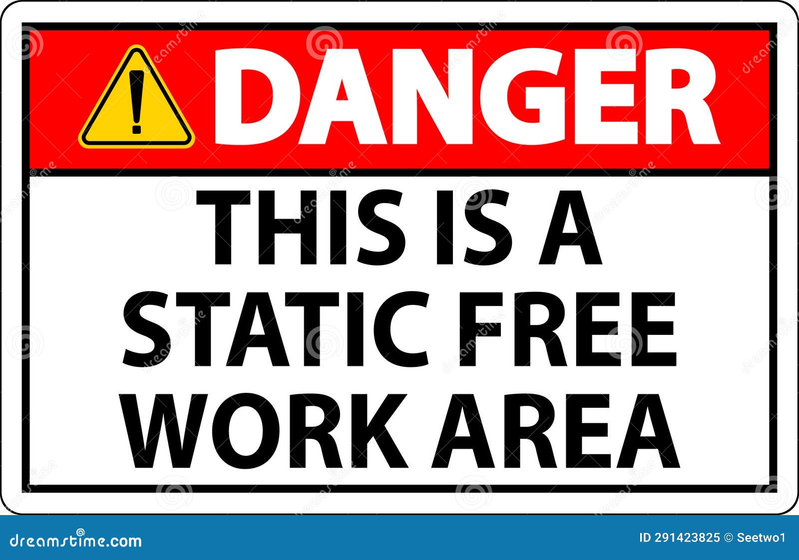 Danger Sign this is a Static Free Work Area Stock Vector - Illustration ...