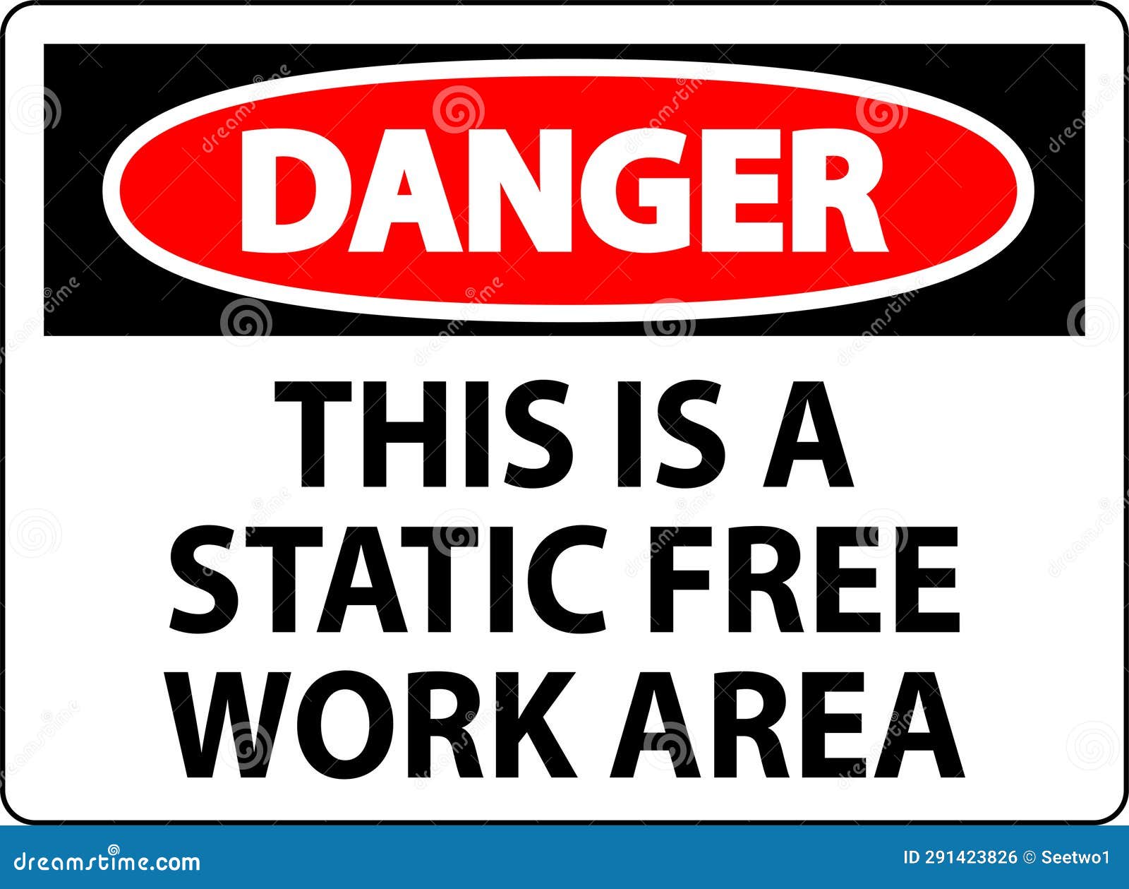 Danger Sign this is a Static Free Work Area Stock Vector - Illustration ...