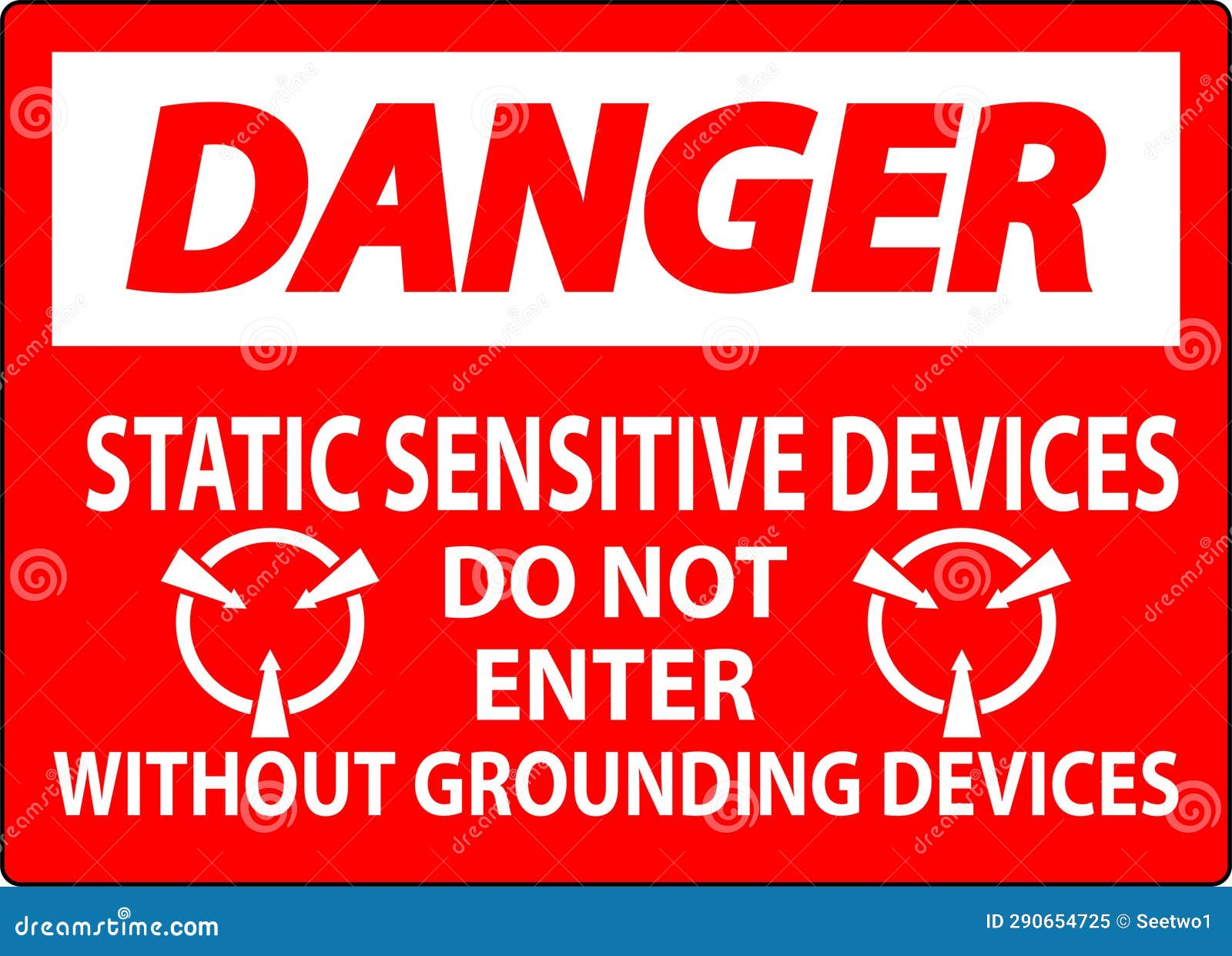 Danger Sign Static Sensitive Devices Do Not Enter without Grounding ...