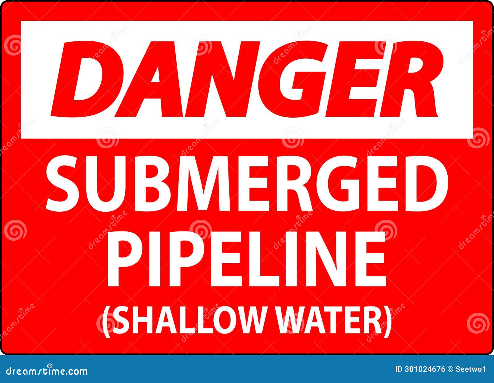Danger Sign Submerged Pipeline (Shallow Water Stock Vector ...