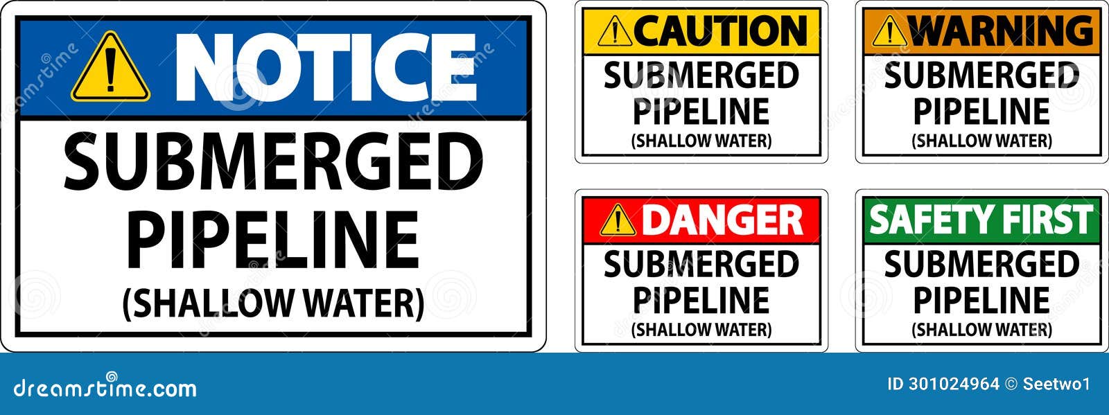 Danger Sign Submerged Pipeline (Shallow Water Stock Vector ...