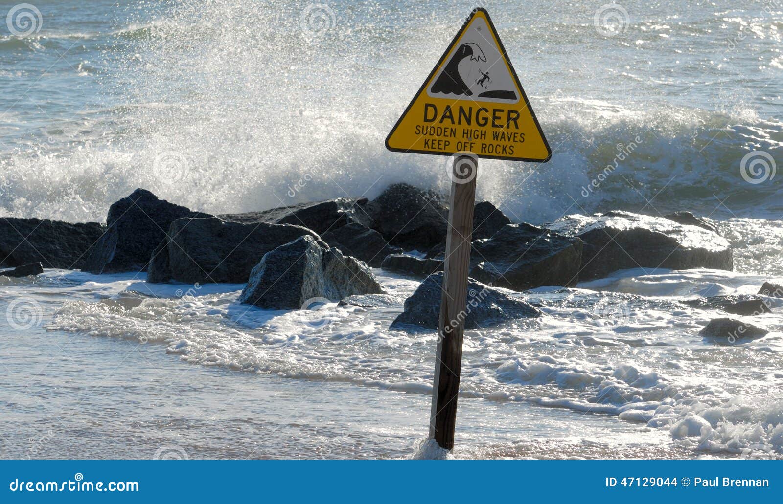 Danger sign stock photo. Image of triangle, ocean, coast - 47129044
