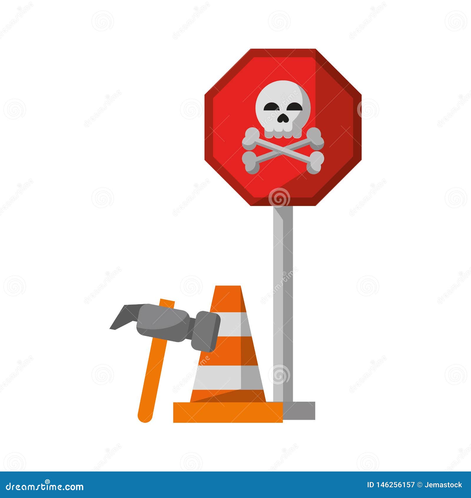 Danger sign with tools stock vector. Illustration of road - 146256157