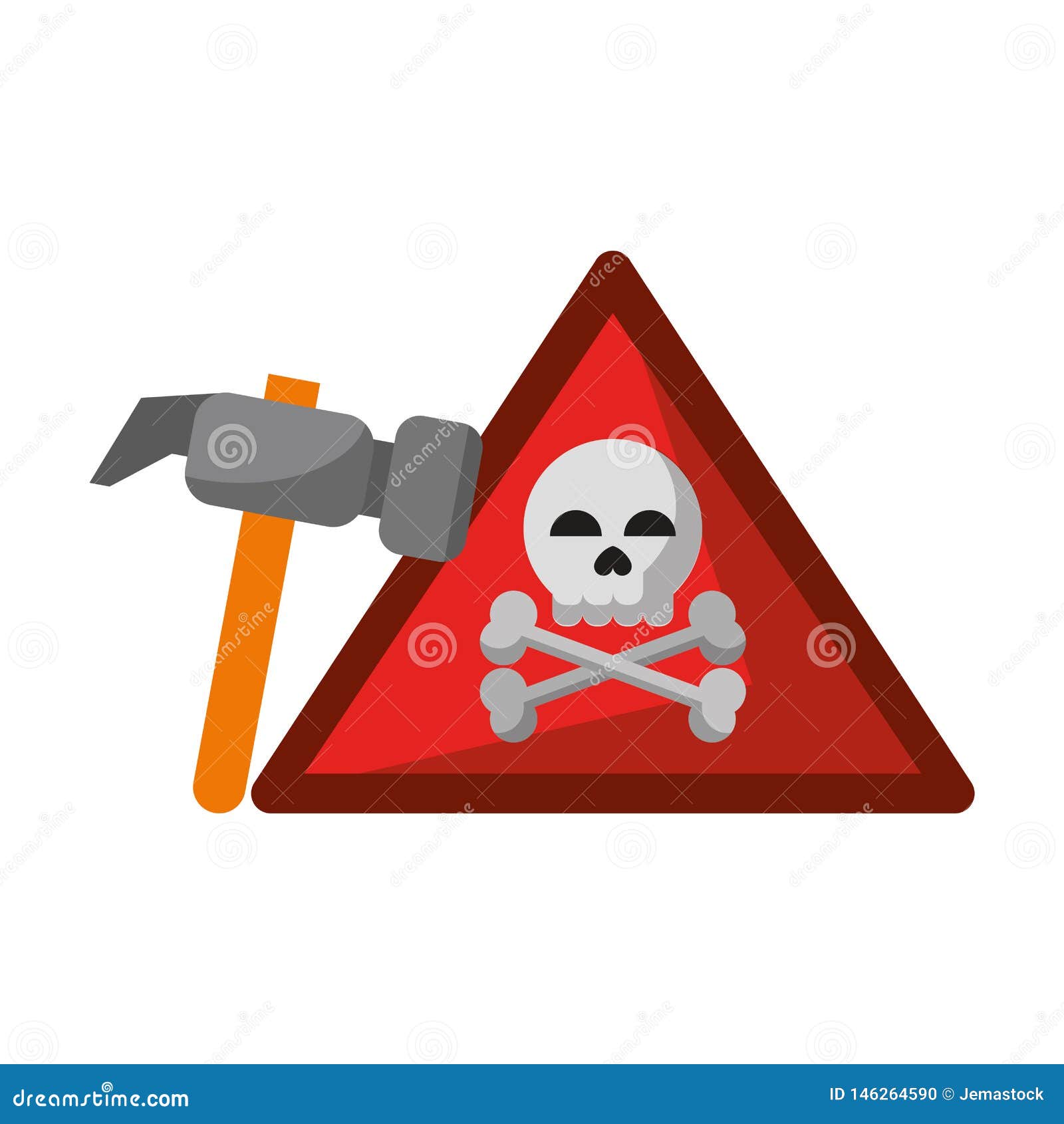 Danger sign with tools stock vector. Illustration of industry - 146264590