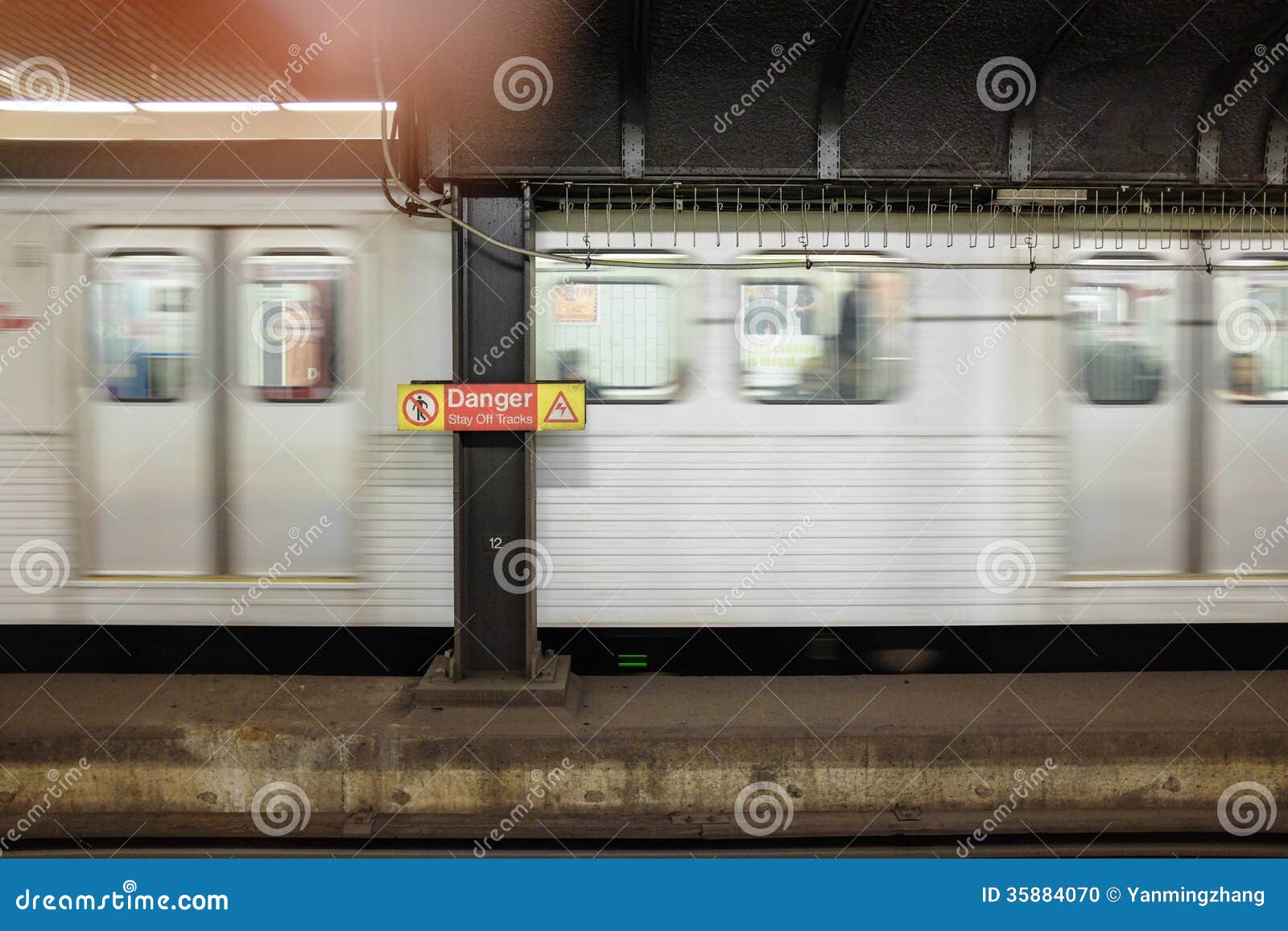 Danger Sign in Train Station Stock Photo - Image of power, symbol: 35884070