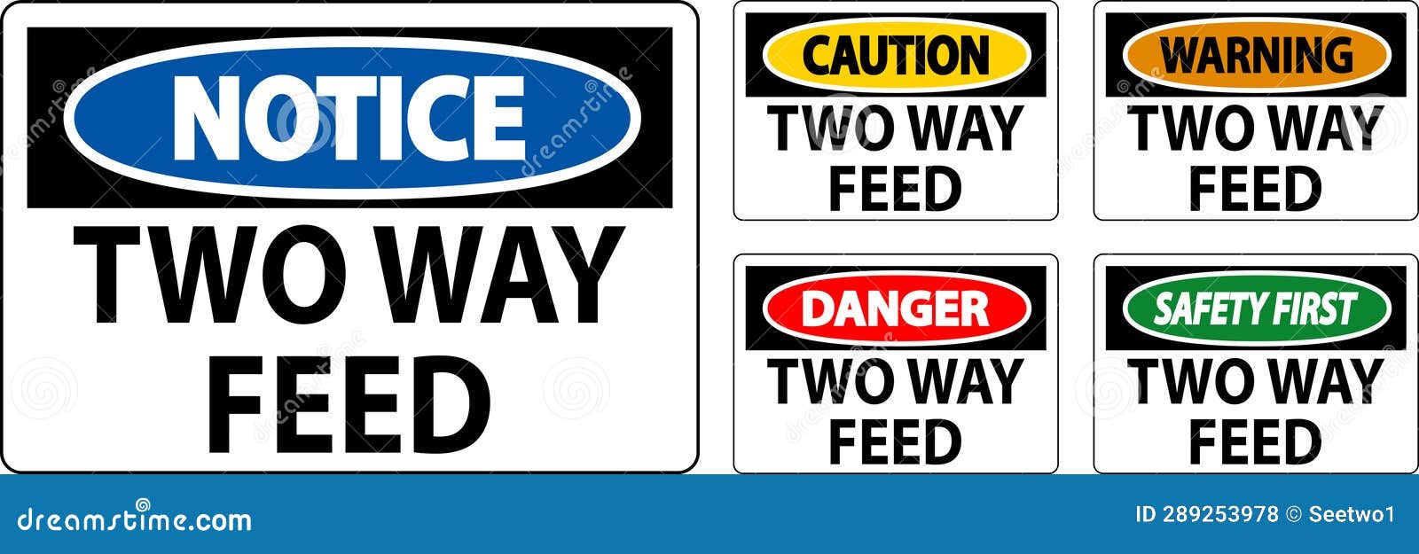 Danger Sign Two Way Feed stock vector. Illustration of colorful - 289253978
