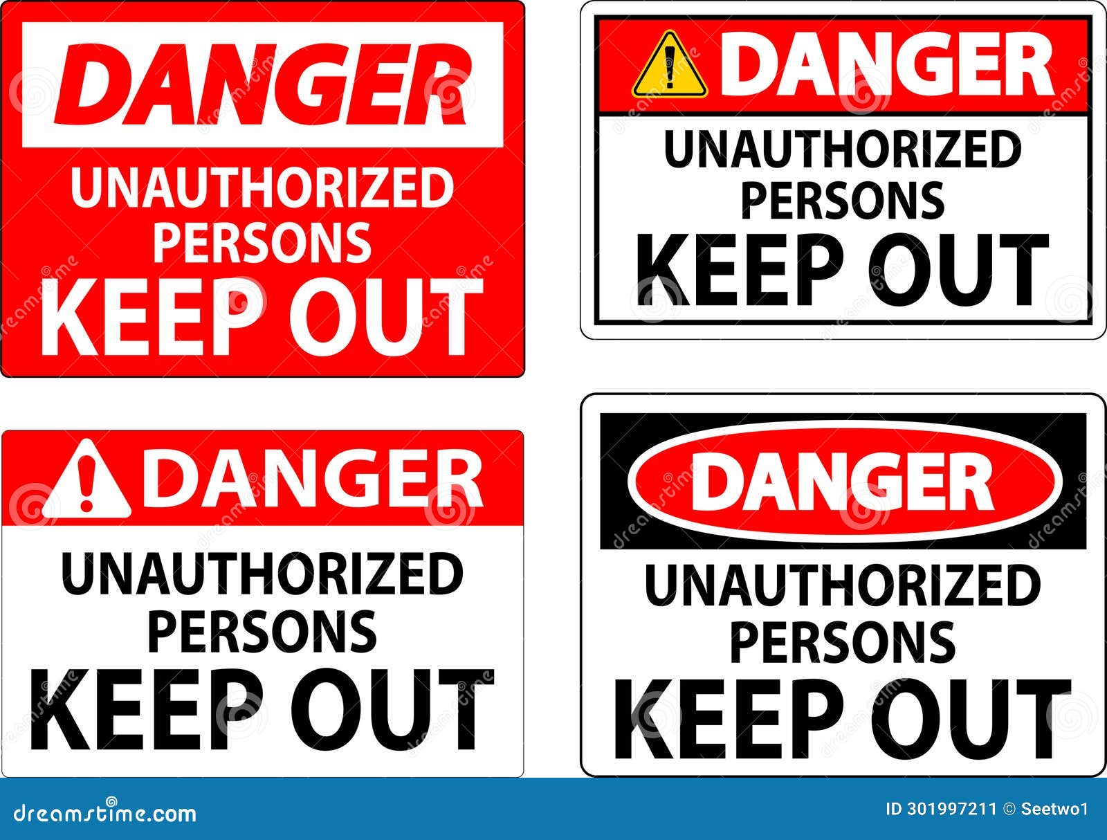 Danger Sign Unauthorized Persons Keep Out Stock Vector - Illustration ...