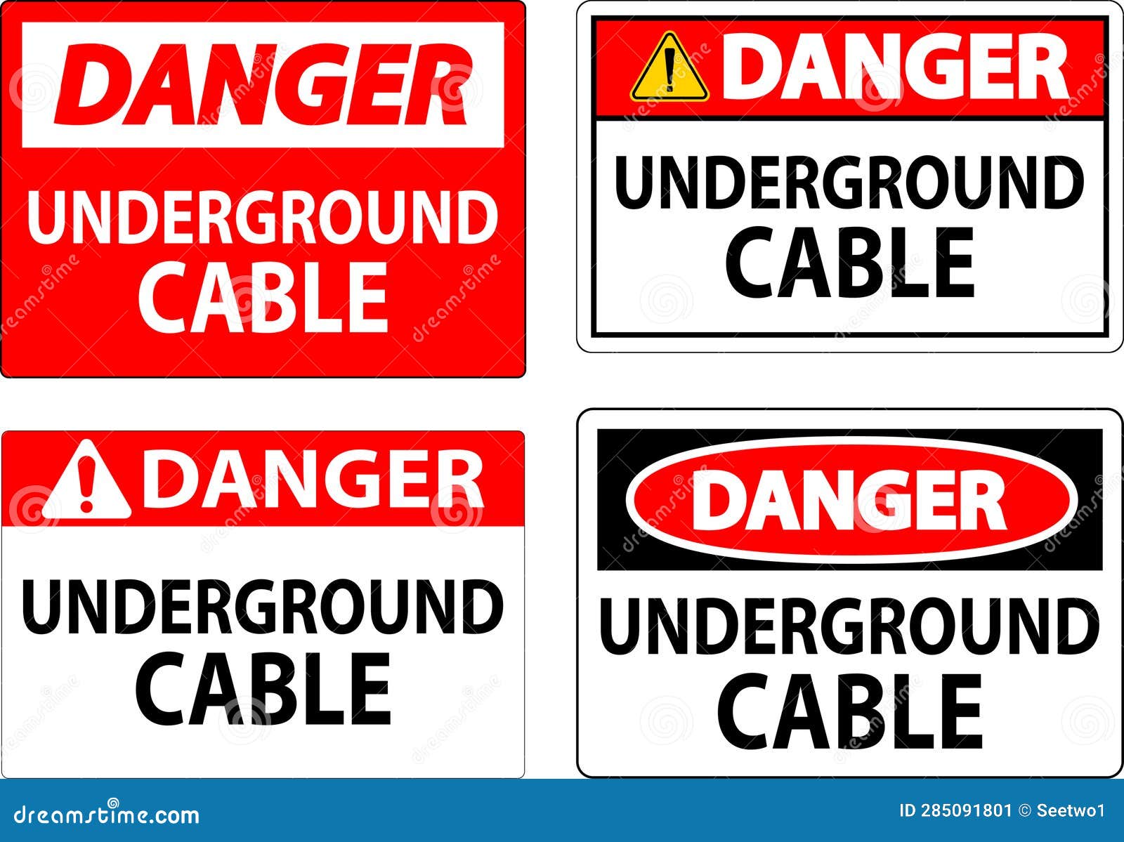 Danger Sign, Underground Cable Stock Vector - Illustration of cable ...
