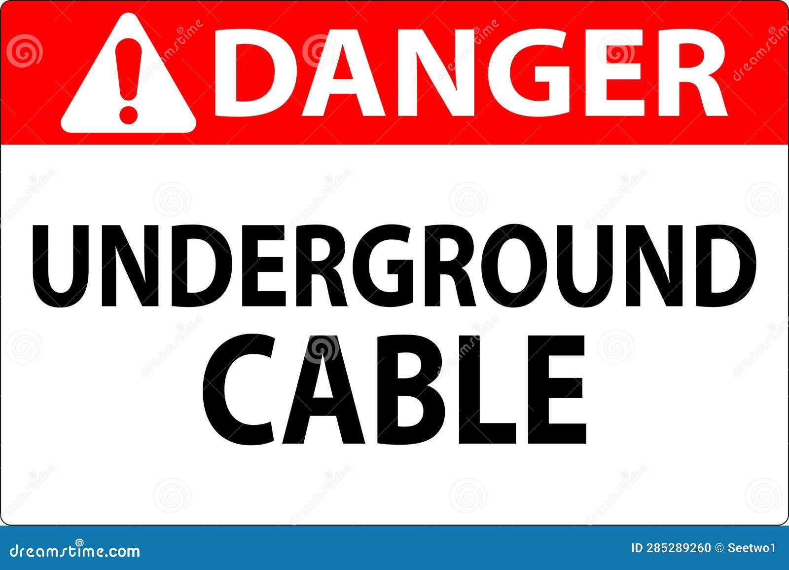 Danger Sign, Underground Cable Stock Vector - Illustration of industry ...