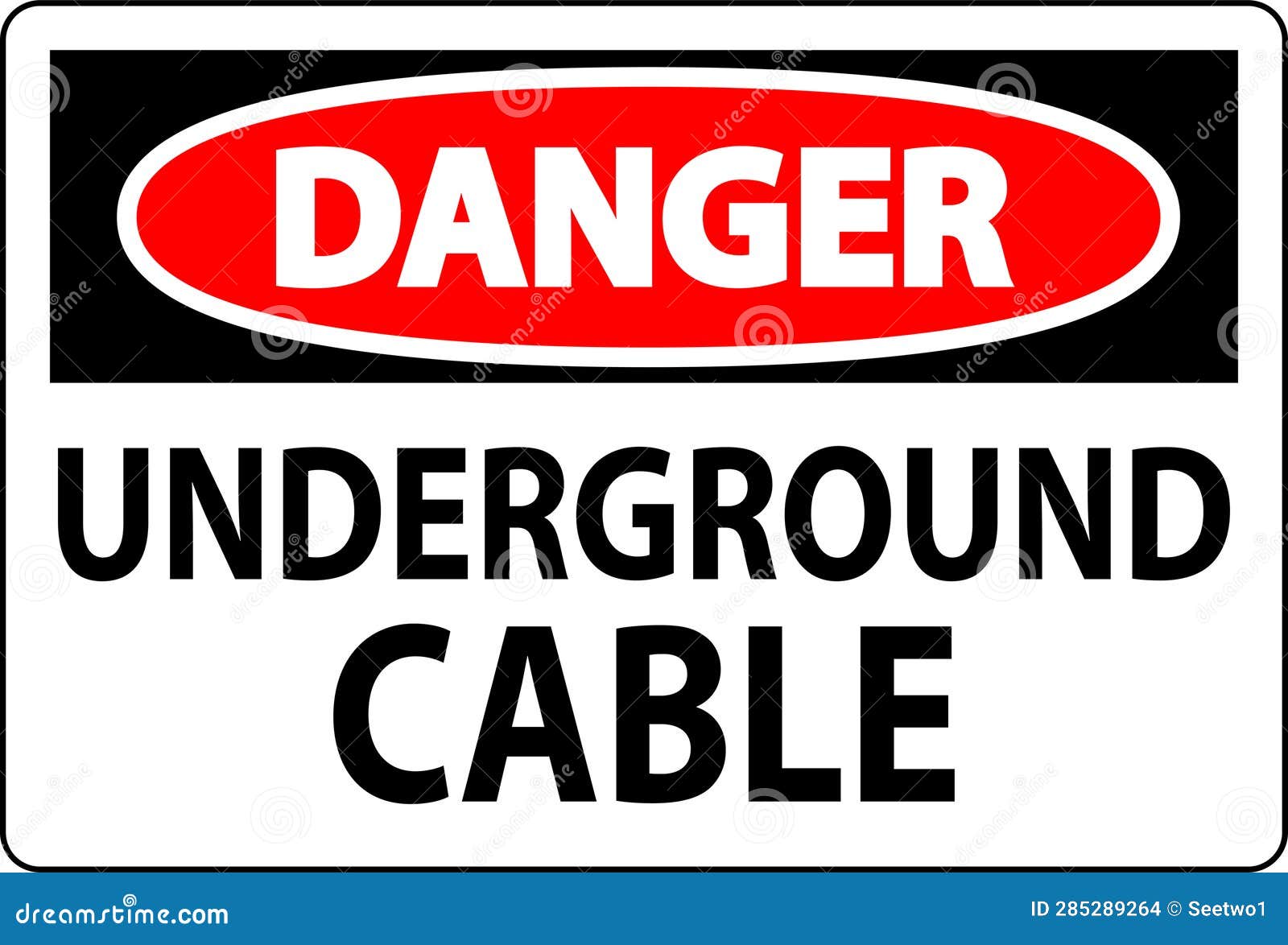 Danger Sign, Underground Cable Stock Vector - Illustration of ...