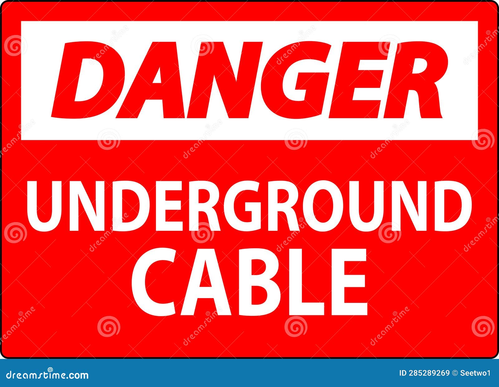 Danger Sign, Underground Cable Stock Vector - Illustration of power ...