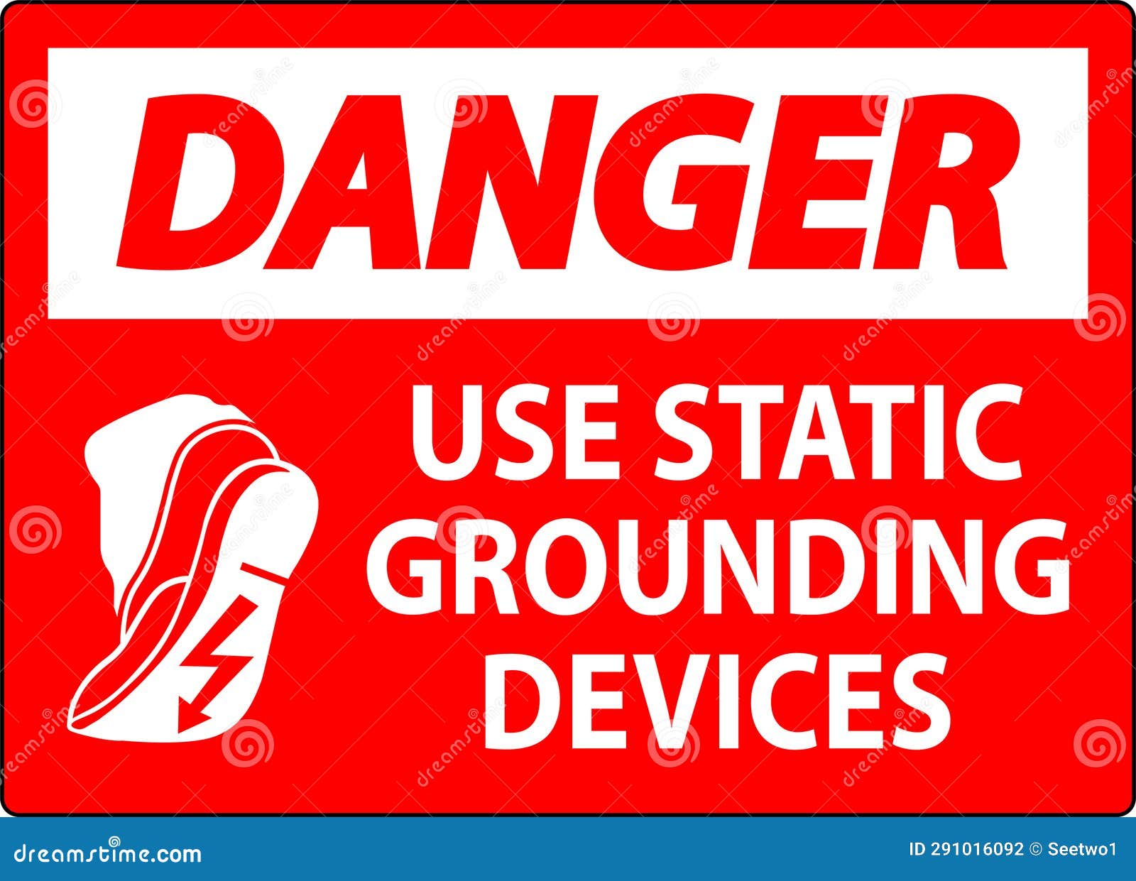 Danger Sign Use Static Grounding Devices Stock Vector - Illustration of ...