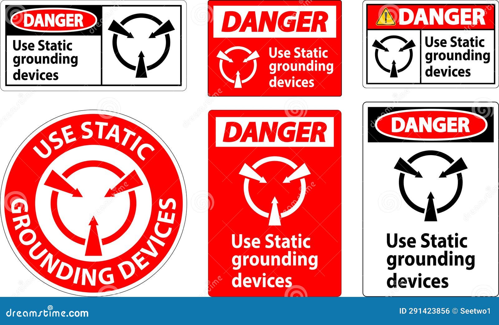 Danger Sign Use Static Grounding Devices Stock Vector - Illustration of ...