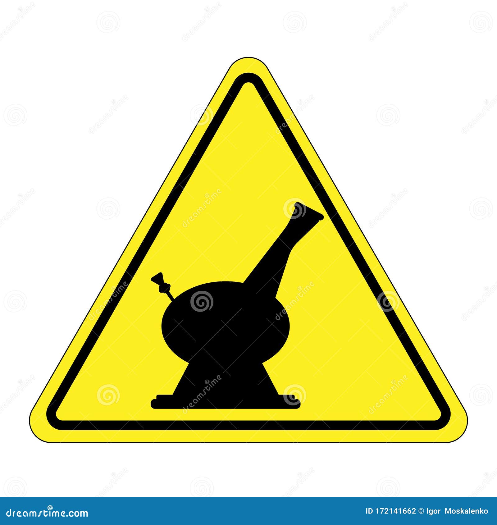 Marijuana warning sign stock vector. Illustration of caution - 172141662
