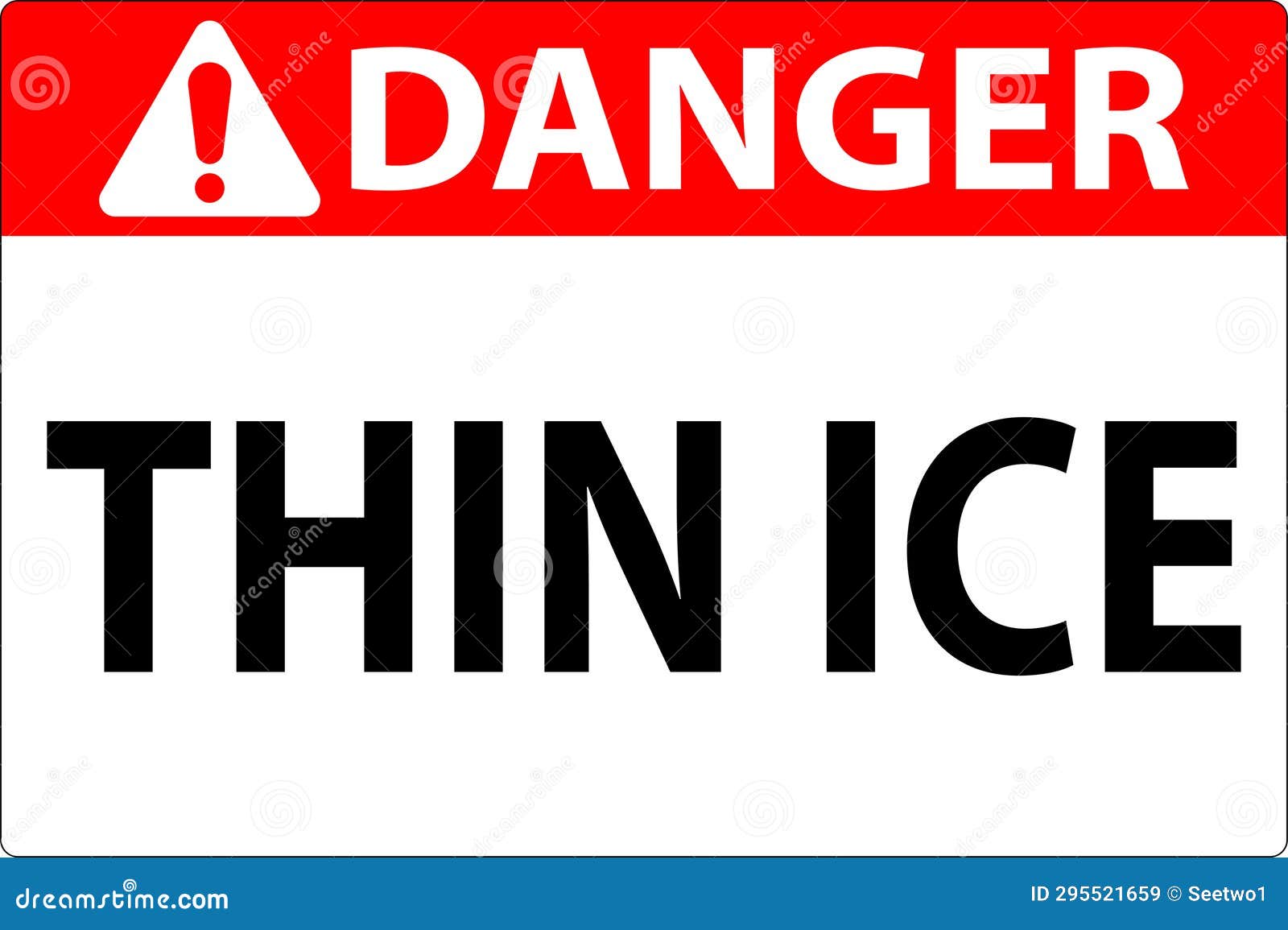 Danger Sign, Warning Thin Ice Sign Stock Vector - Illustration of ...