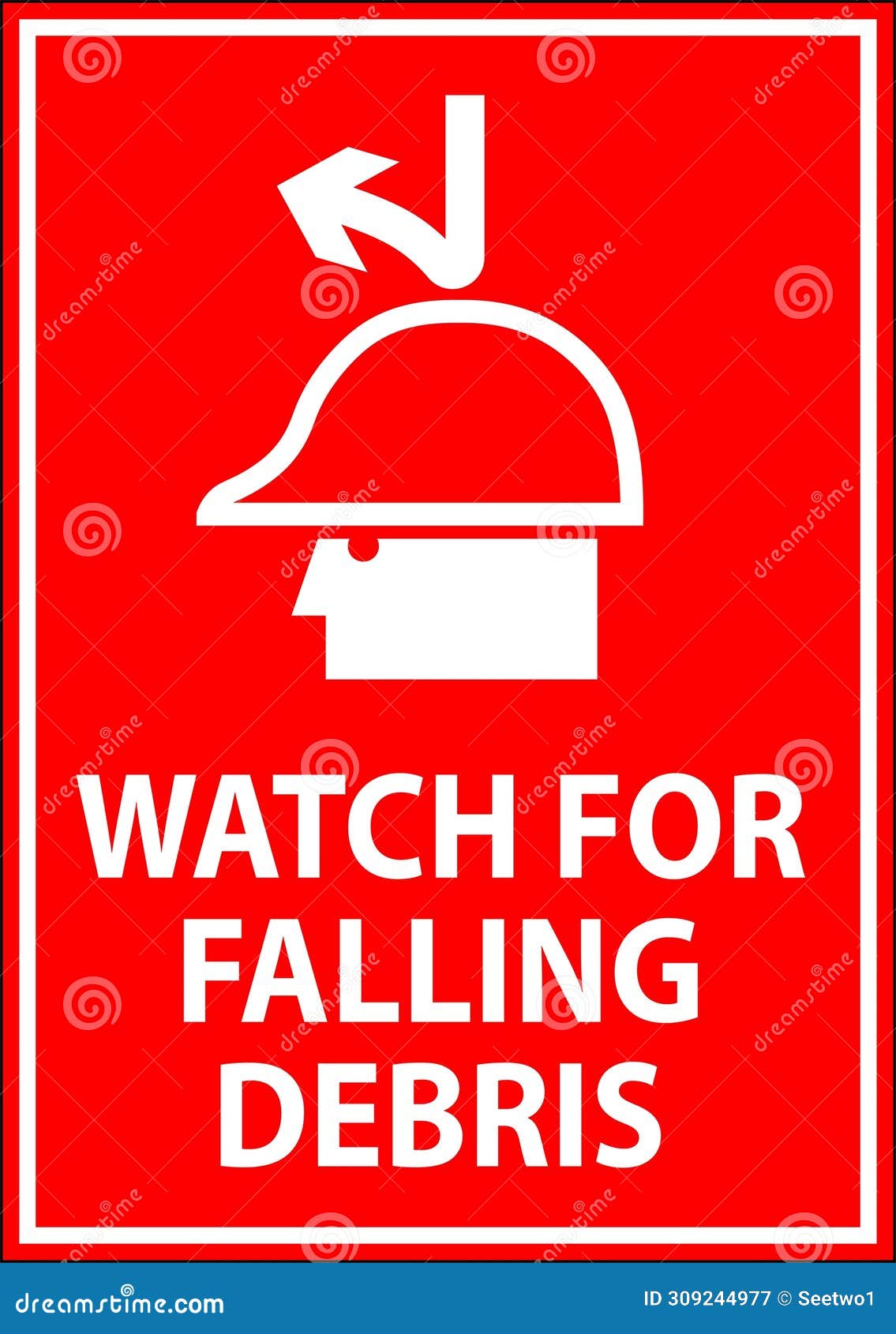 Danger Sign, Watch for Falling Debris Stock Vector - Illustration of ...