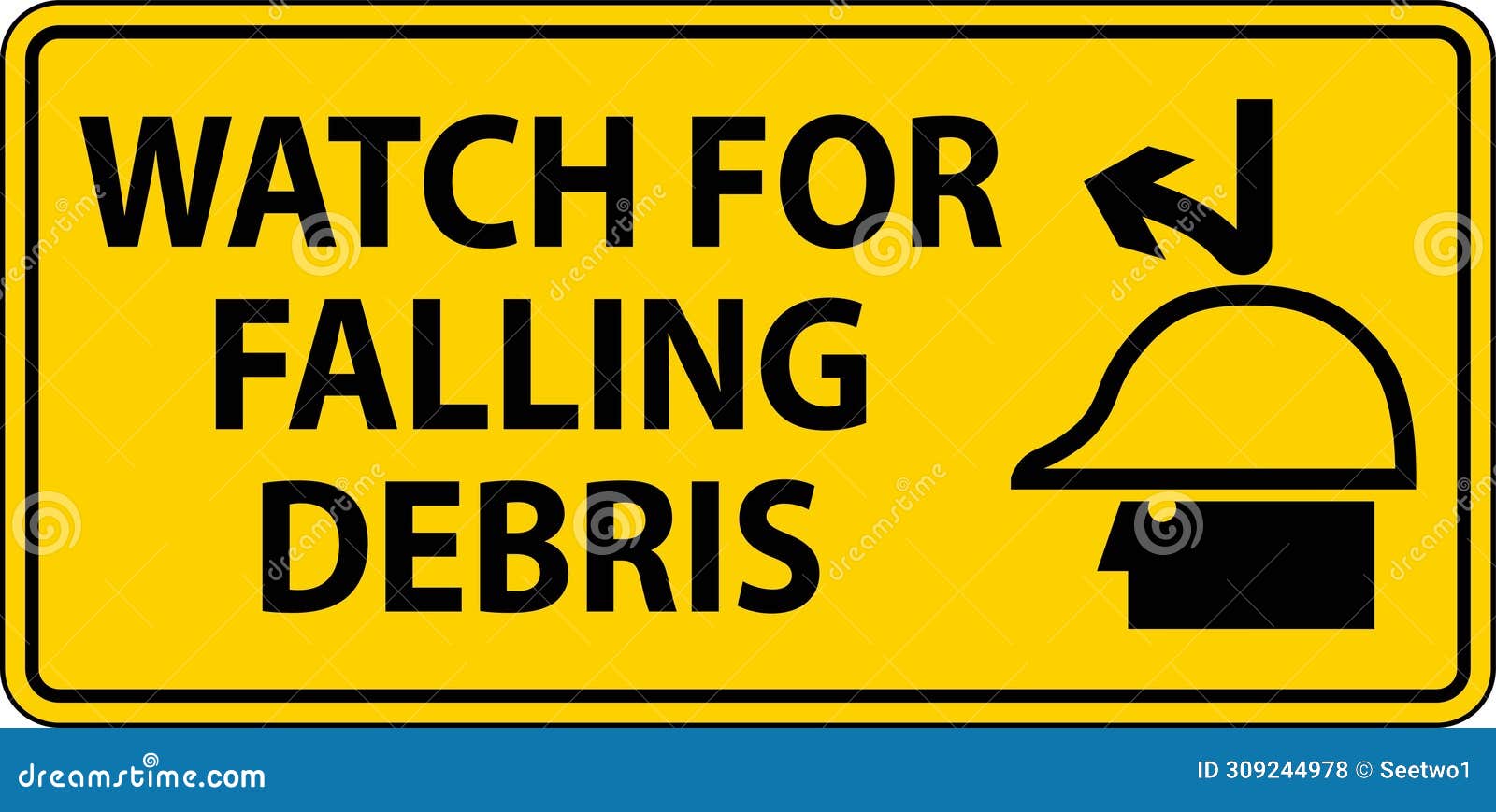 Danger Sign, Watch for Falling Debris Stock Vector - Illustration of ...